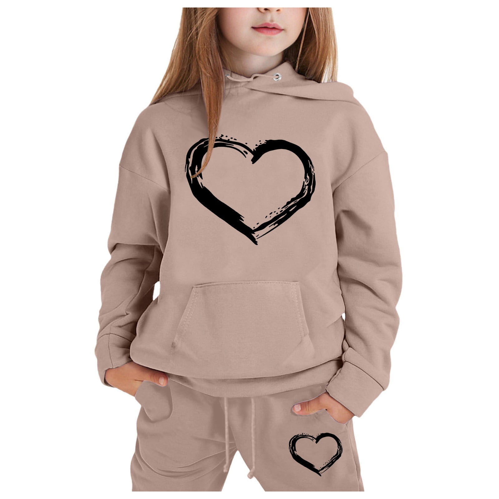 Baby Girls Pants Outfits Set Heart Printed Long-Sleeve Pullover and ...