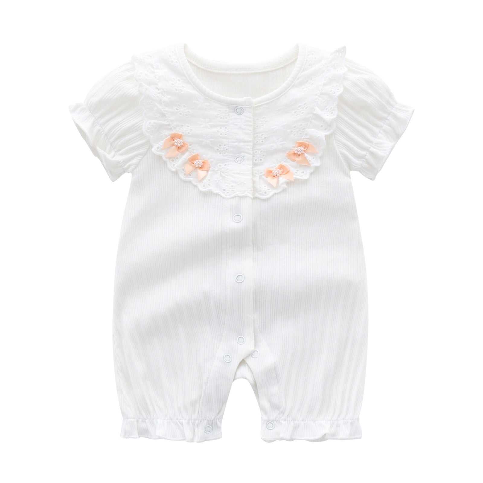 KTMKH Baby Girls Print Spring Summer Short Sleeve Tulle Romper Junpsuit ...