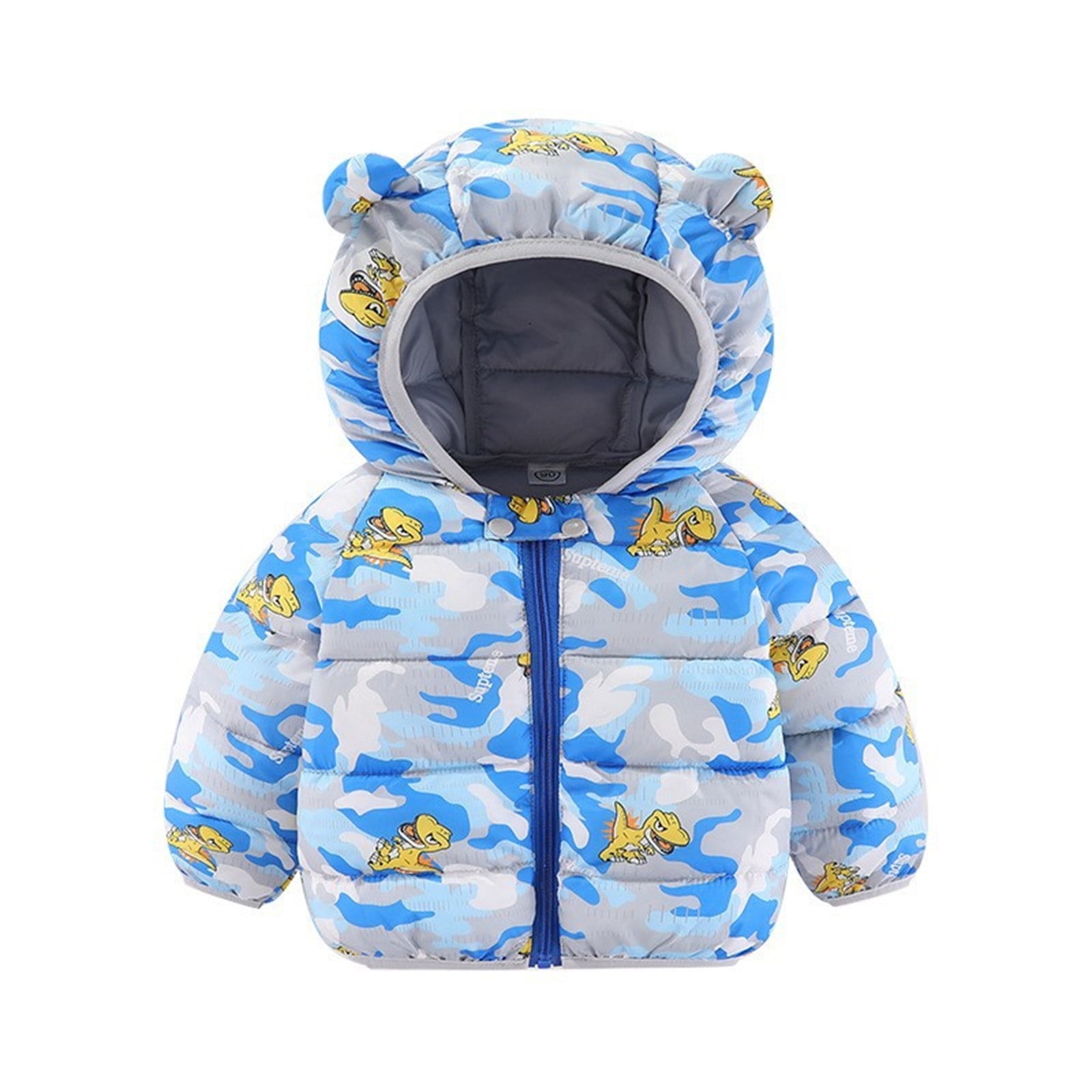 Baby Girls Puffer Coat Toddler Winter Coat Cute Bear Ears With Hoods Lightweight Puffer Jacket ...