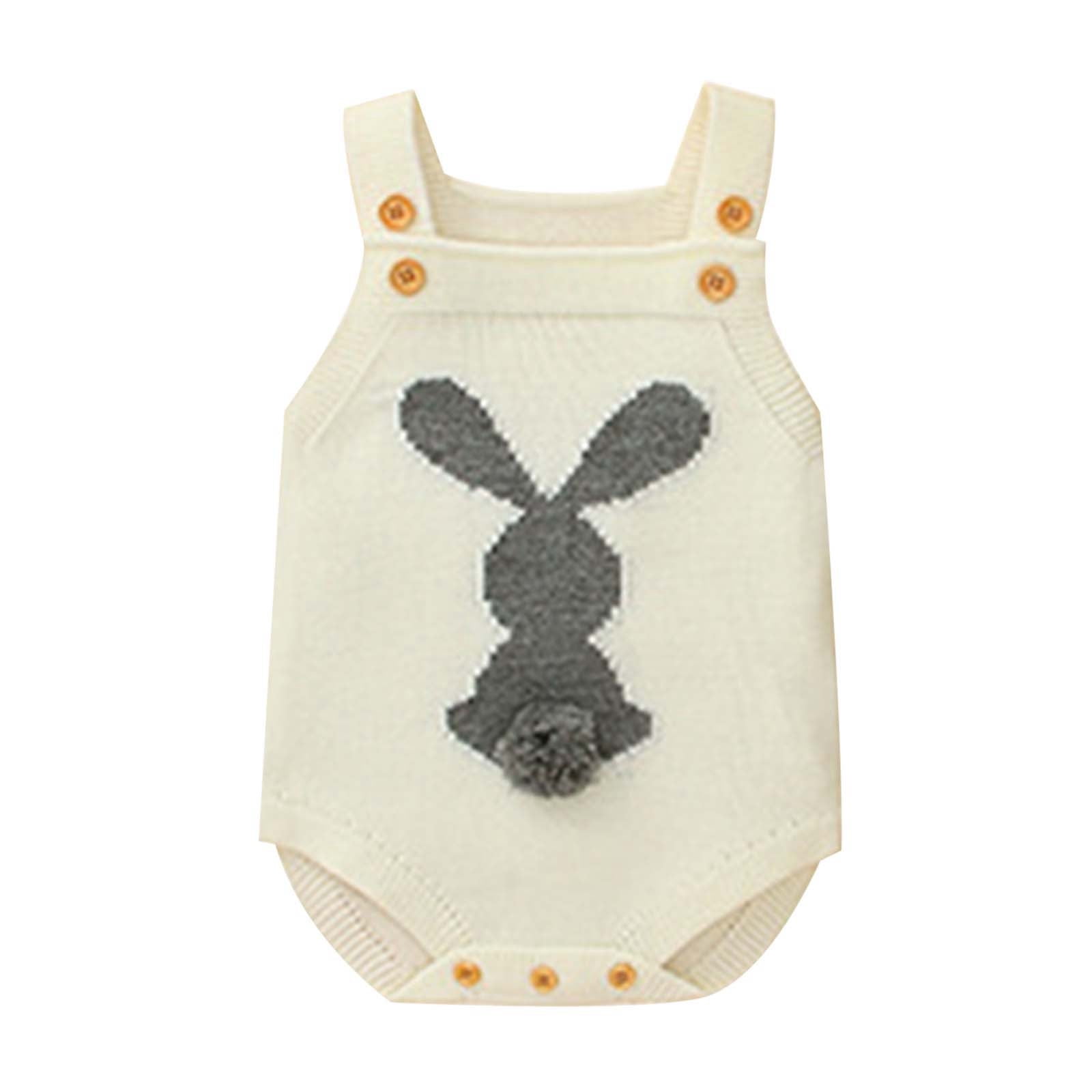 Baby Girls Rompers Boys And Knit Sweater Cute Cartoon Bunny Easter Fart ...