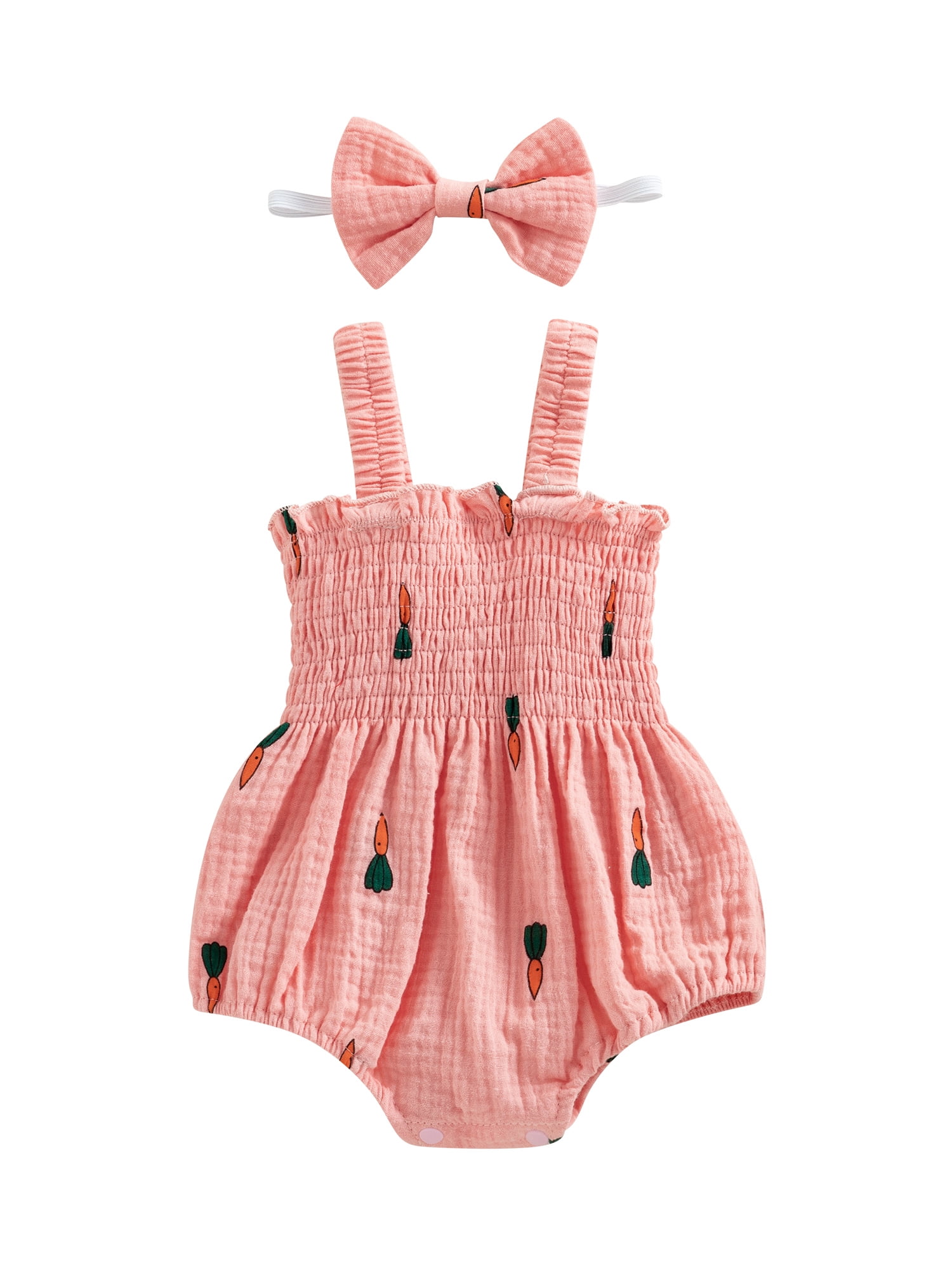 Emmababy Infant Girls Sleeveless Cotton Linen Romper Jumpsuit, with ...