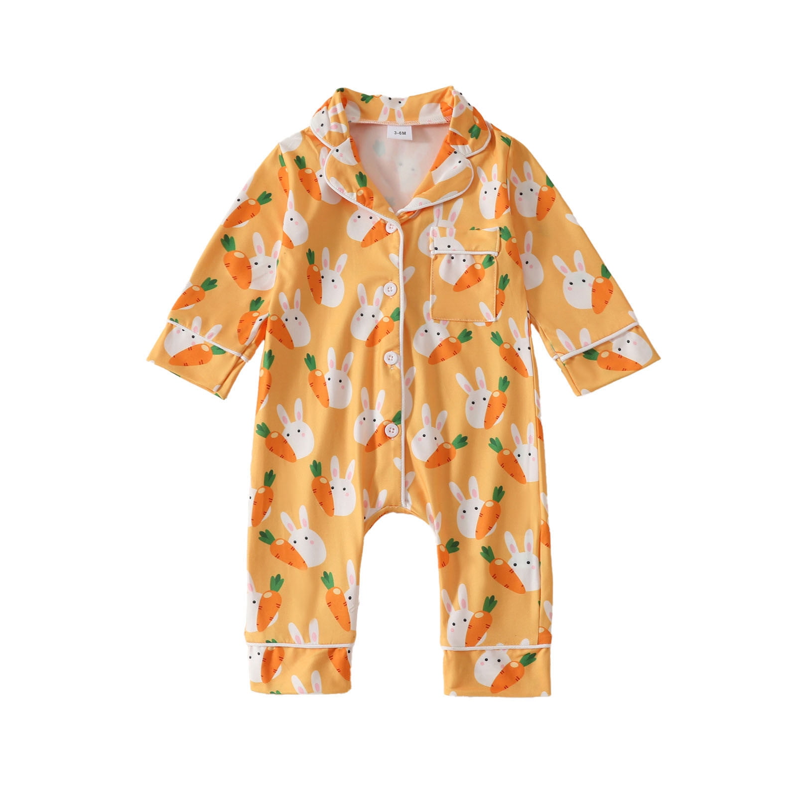 Baby Girls Rompers Easter Long Sleeve Cartoon Print Bodysuits Sportwear ...