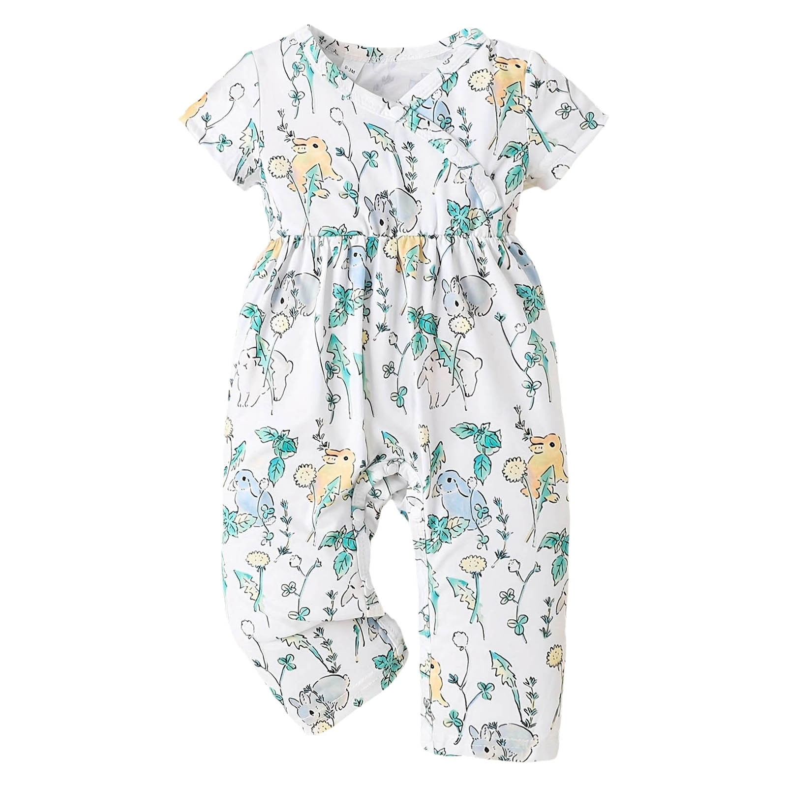 Baby Girls Rompers Spring Autumn Easter Bunny Print Long Sleeve ...