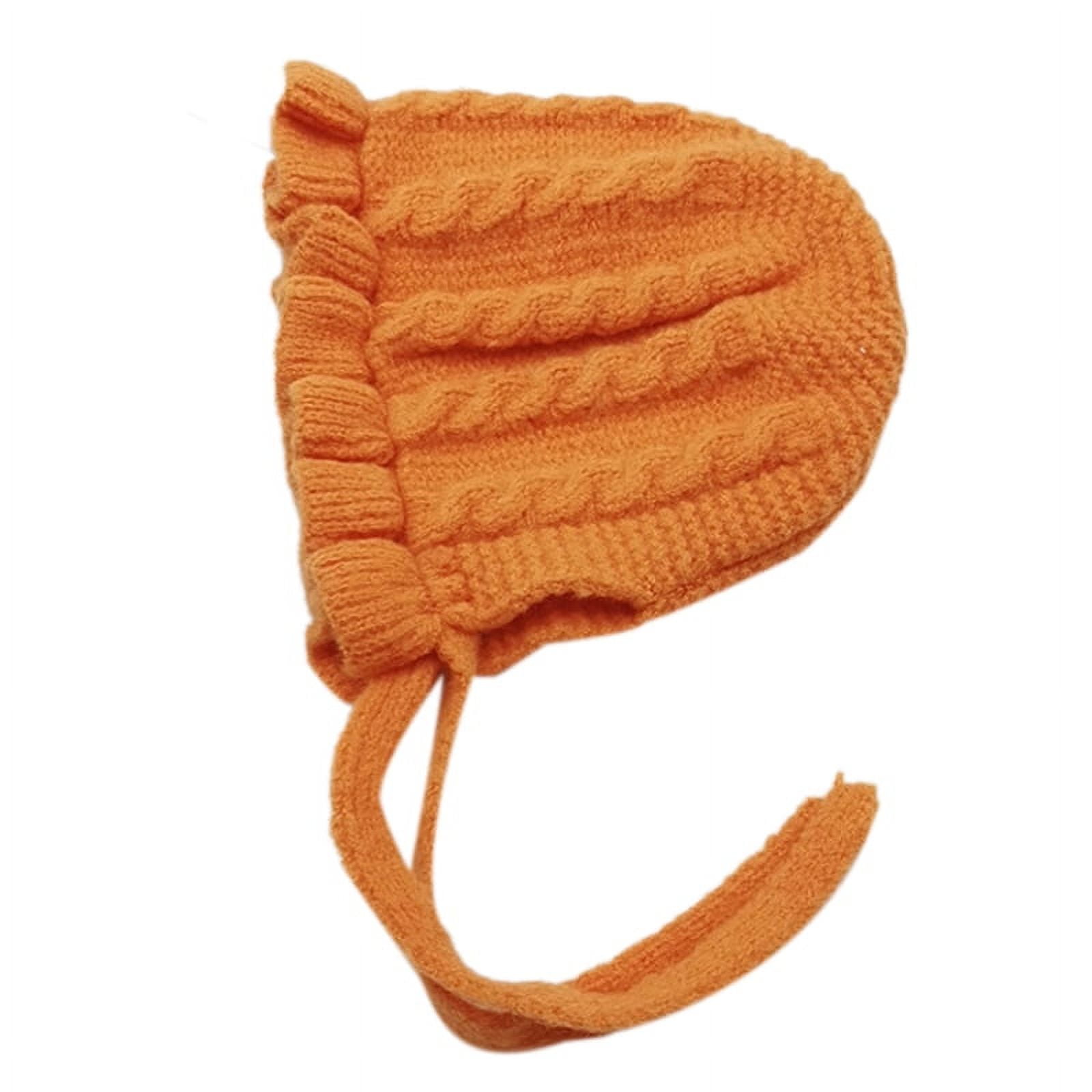 Baby Girls Ruffle Hat Soft Warm Knitted Bonnet Cap Toddlers Beanie ...