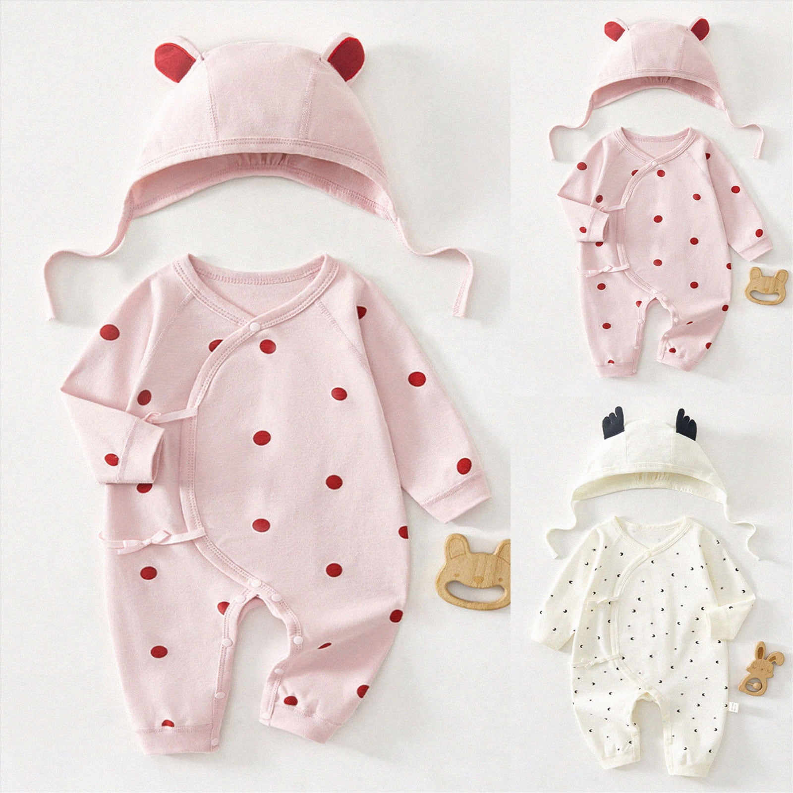 Baby Girls Ruffle Long Sleeve Bodysuit Infant Solid Color Top Jumpsuit ...