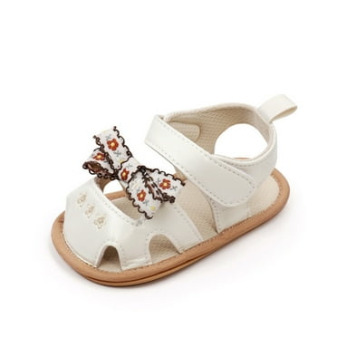 GYRATEDREAM Baby Toddler Infant Girls PU Leather Soft Sole Summer Sandals Flower Princess Flat ...