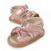 GYRATEDREAM Baby Toddler Infant Girls PU Leather Soft Sole Summer Sandals Flower Princess Flat ...