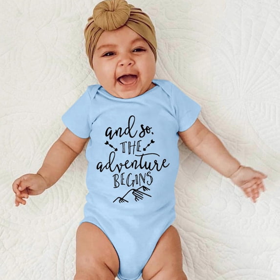 Baby Girls Short Sleeve Letter Print Bodysuit Romper for Children ...