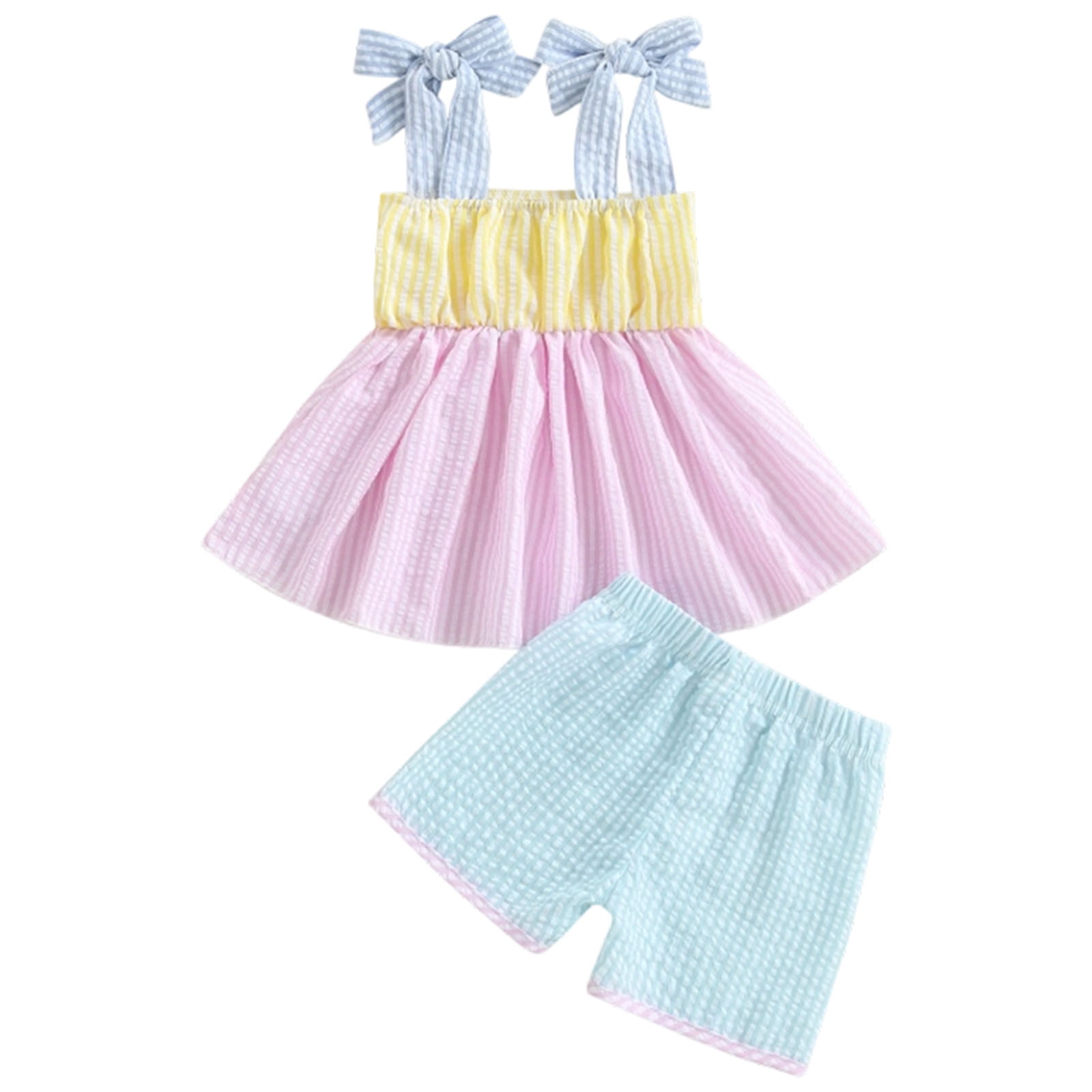 Baby Girls Shorts Set - 2 Piece Toddler Girls Summer Matching Set ...