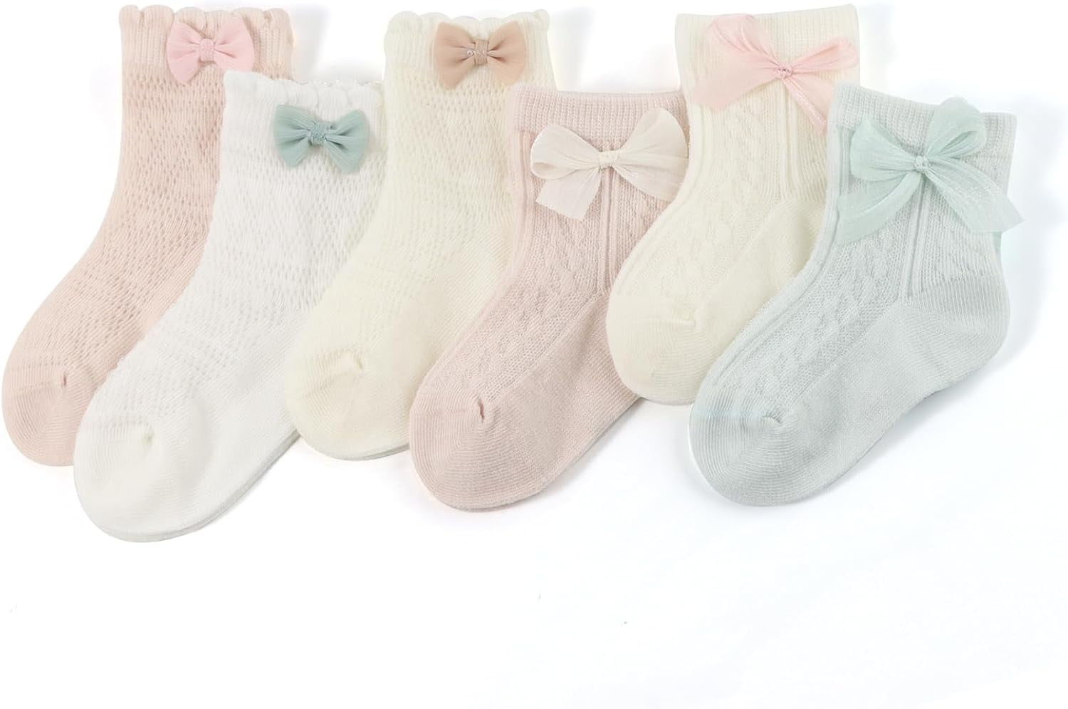 Baby Girls Socks with Bow 2nd-generation Newborn Cotton Cute Princess ...