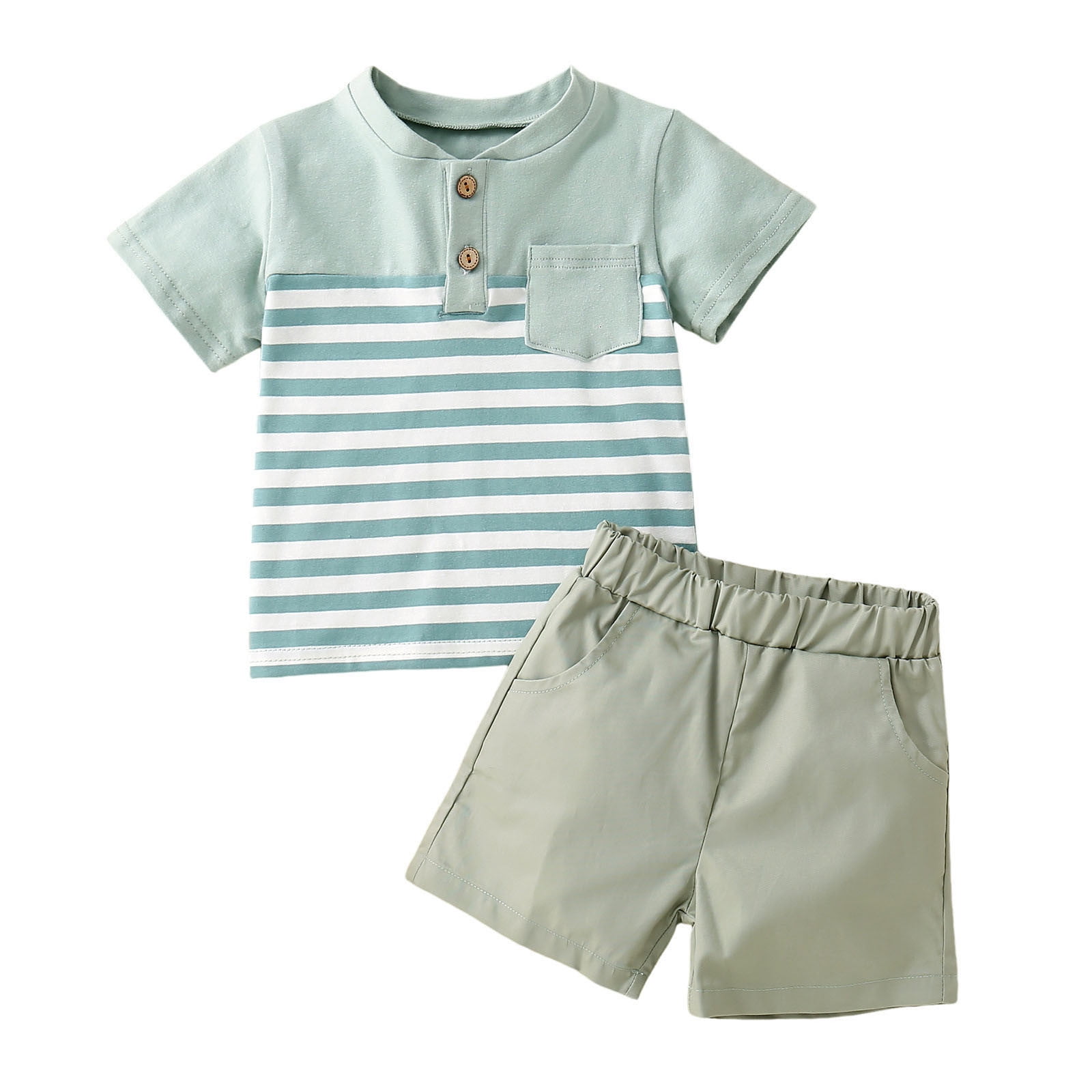 Baby Girls Summer Outfits Toddler Boy Clothes Short Sleeve Striped Tops ...