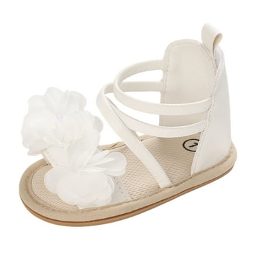 Baby Girls Shoes Infant Hollowed Style Mary Jane Flats Non-Slip Leather Soft Sole Sandals ...