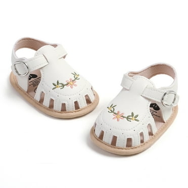 GYRATEDREAM Baby Toddler Infant Girls PU Leather Soft Sole Summer Sandals Flower Princess Flat ...