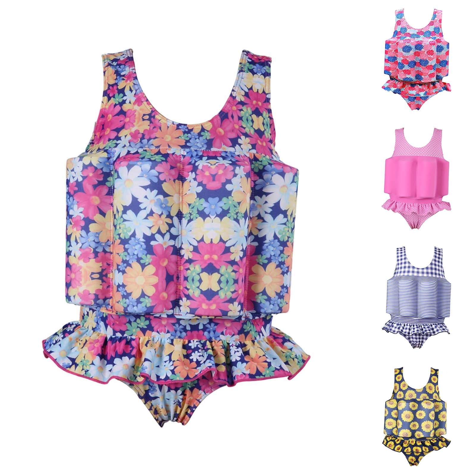 Baby Girls Swimsuit with Floatation Toddler One Piece Girls' Vest ...