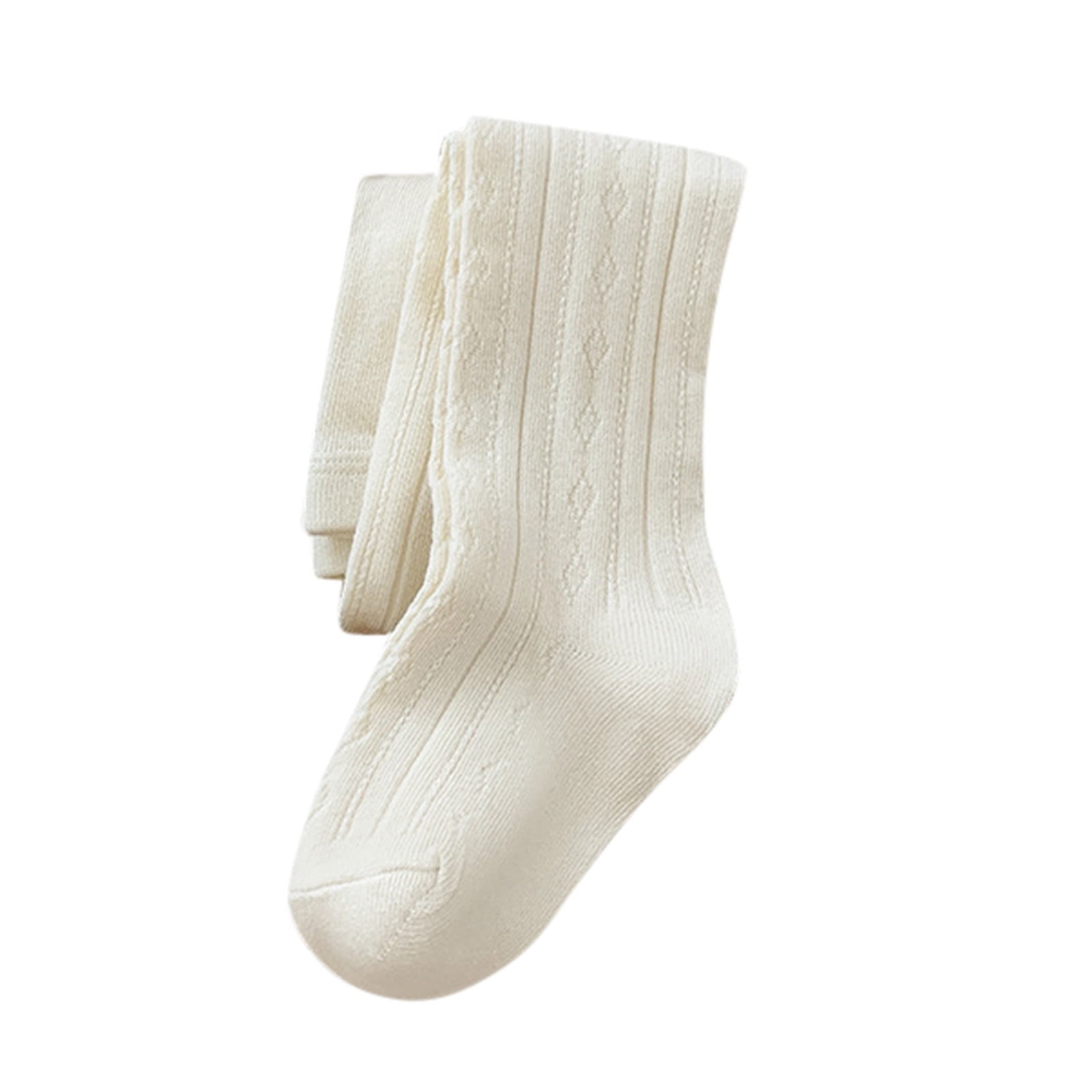 Baby Girls Tights Cotton Cable Knit Footed Pantyhose Stockings Toddler ...