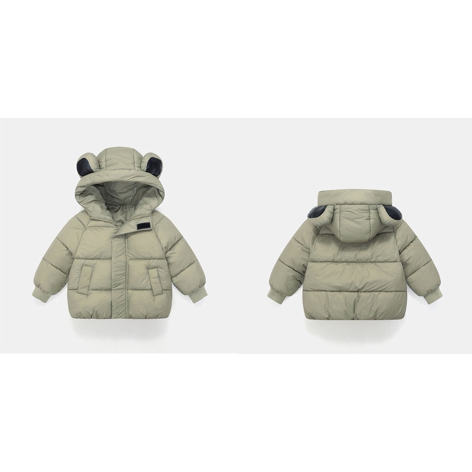 Baby Girls Winter Coat,Baby Girls Puffer Coat Cute Bear Ear with Hoods Long Sleeve Light Winter ...