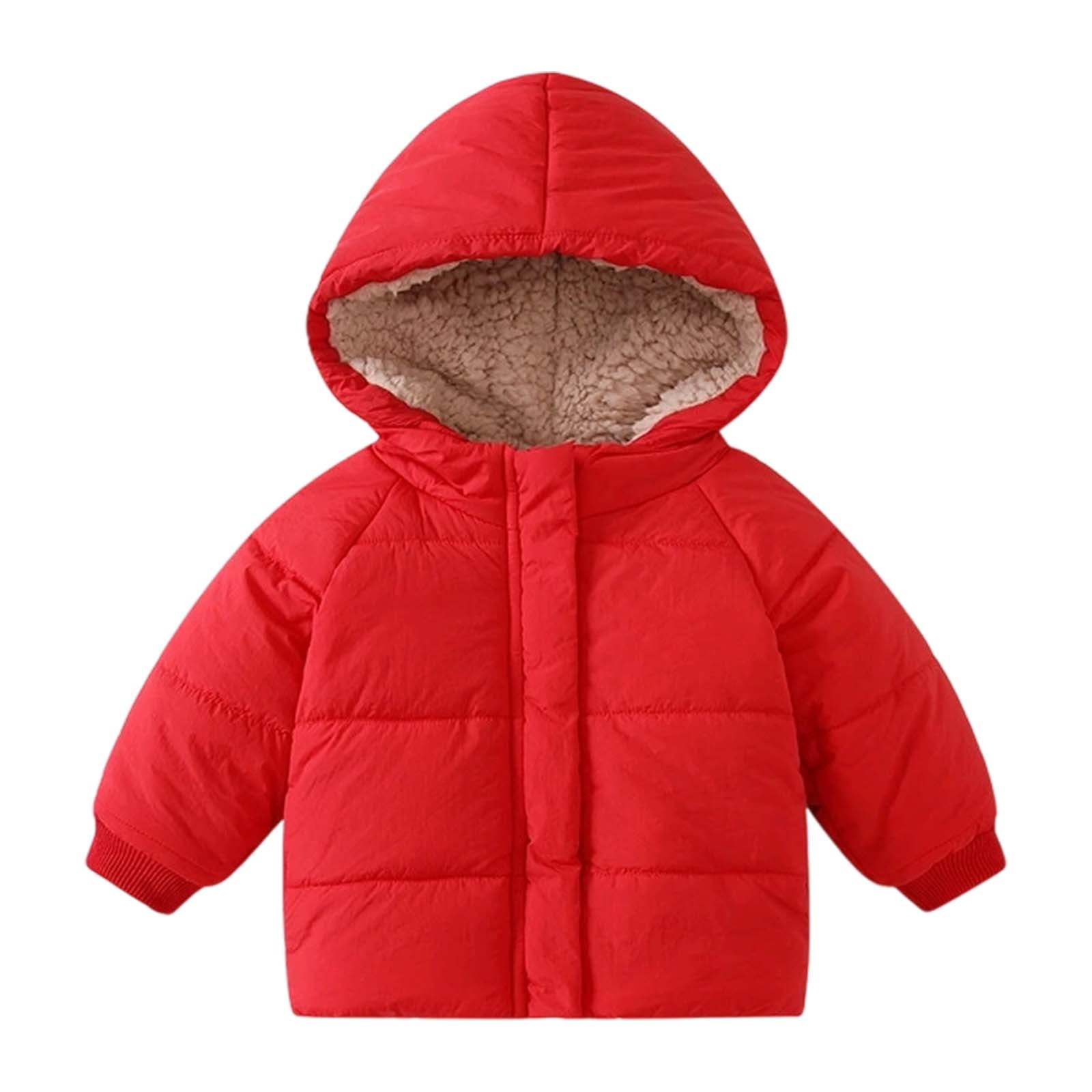 Baby Girls Winter Coat Boys Puffer Jacket Fleece Zip up Long Sleeve Windproof Jacket Outwear ...