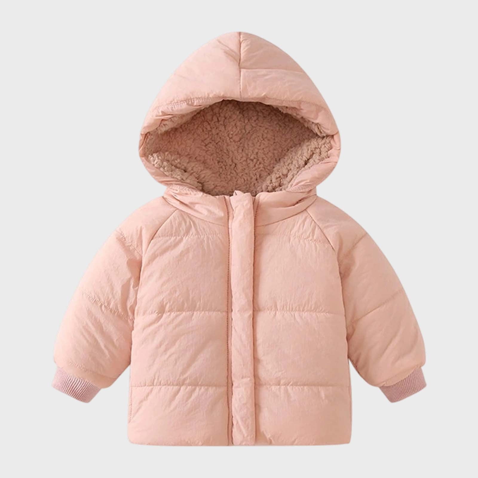 Baby Girls Winter Coat Cute Hooded Jackets with Pockets Zipper Up ...