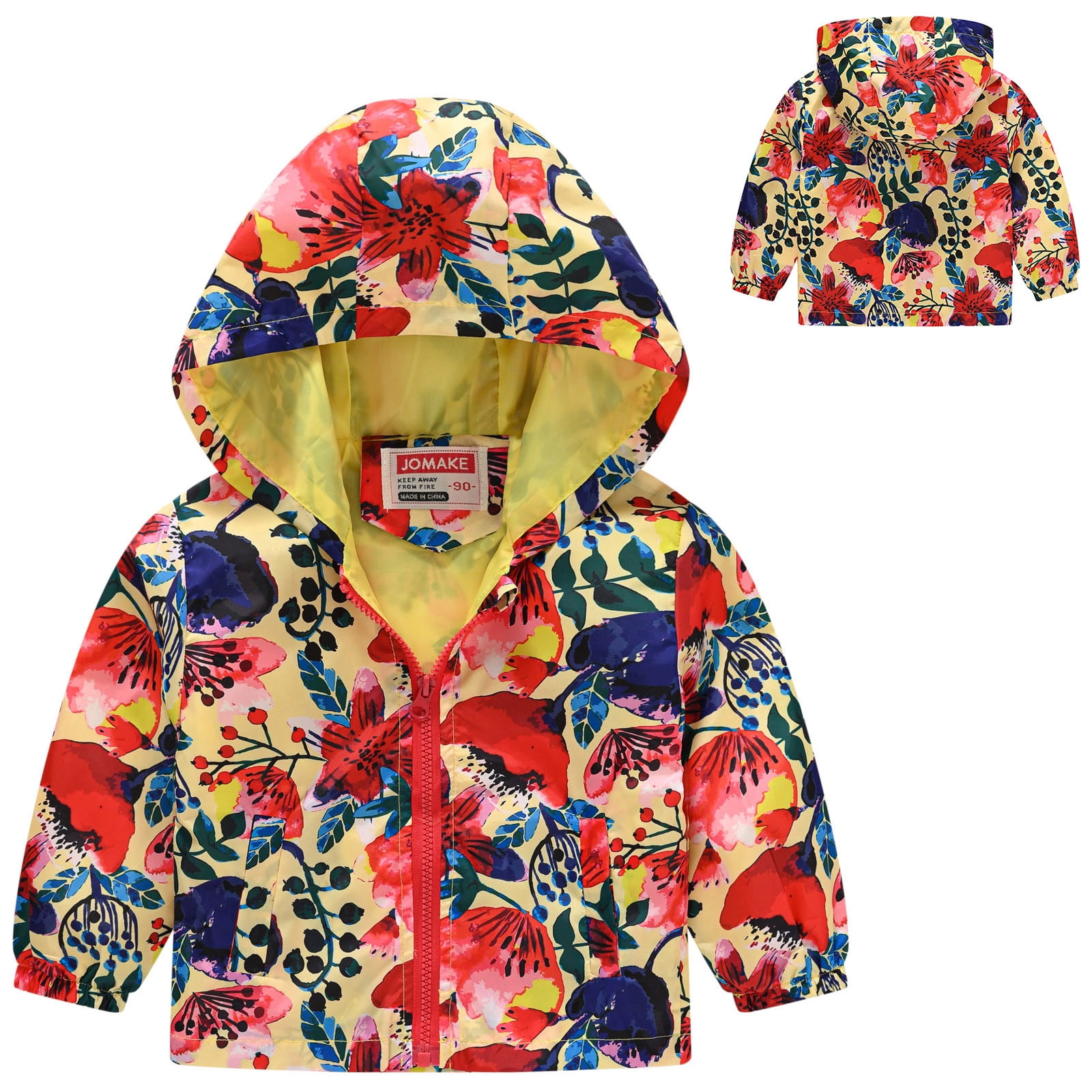 Baby Girls Winter Coat Cute Printed Solid Color Lightweight Coat Windbreaker Jacket for Kids ...