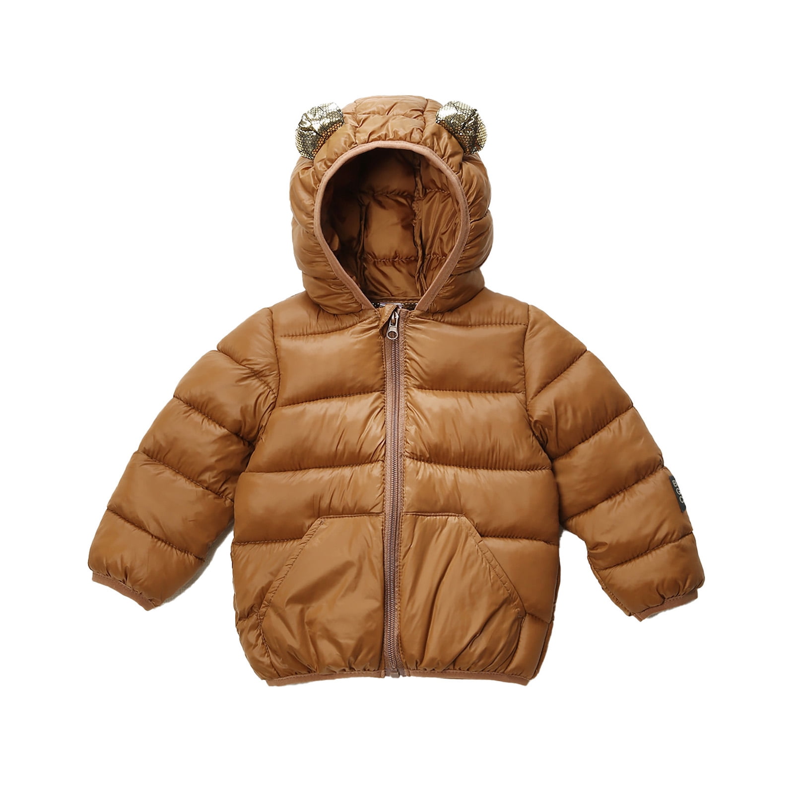 Baby Girls Winter Coat,Kids Puffer Coat Cute Bear Ear Hooded Jacket ...