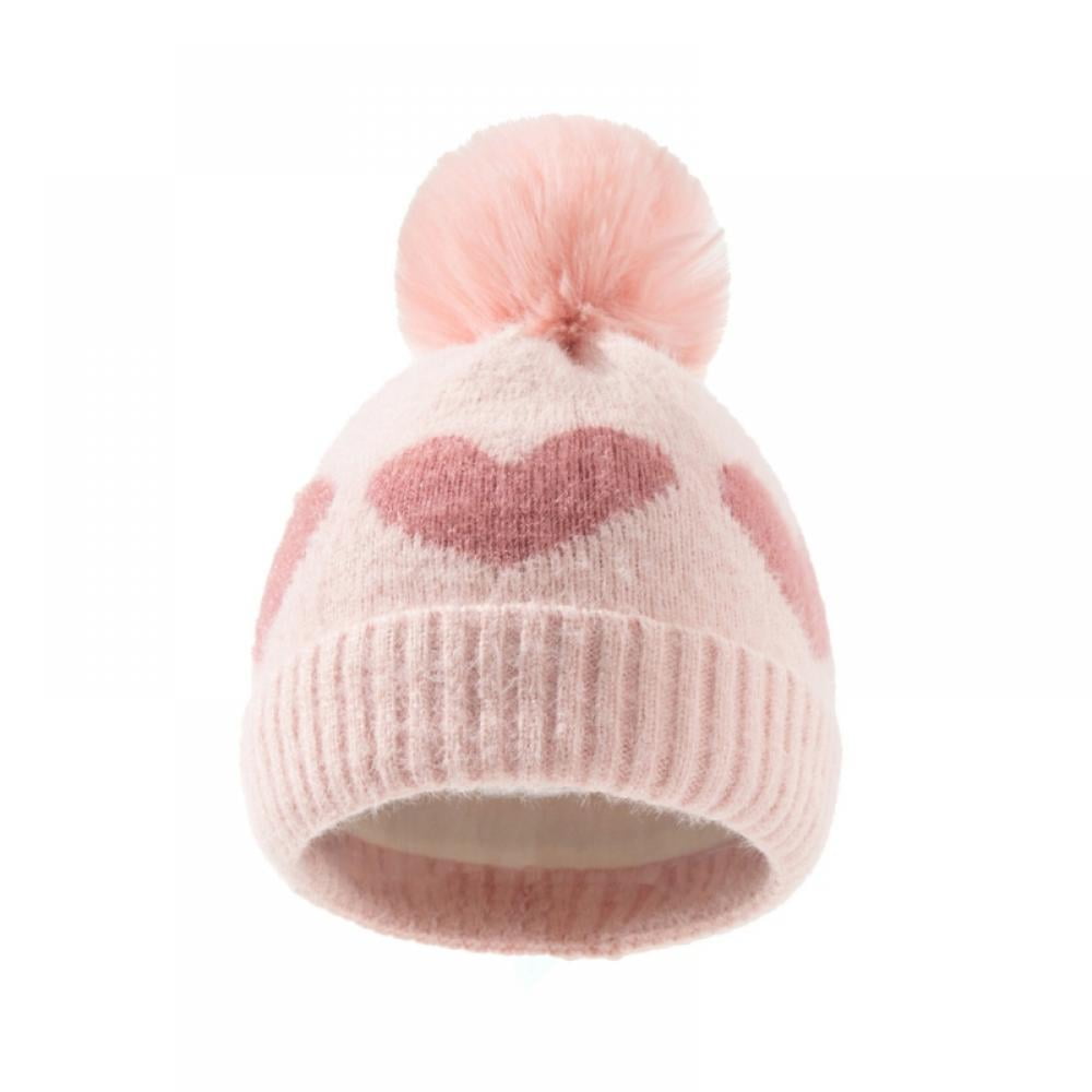 Baby Girls Winter Fleece Hat Toddler Beanie Cold Weather Warm Pompom ...