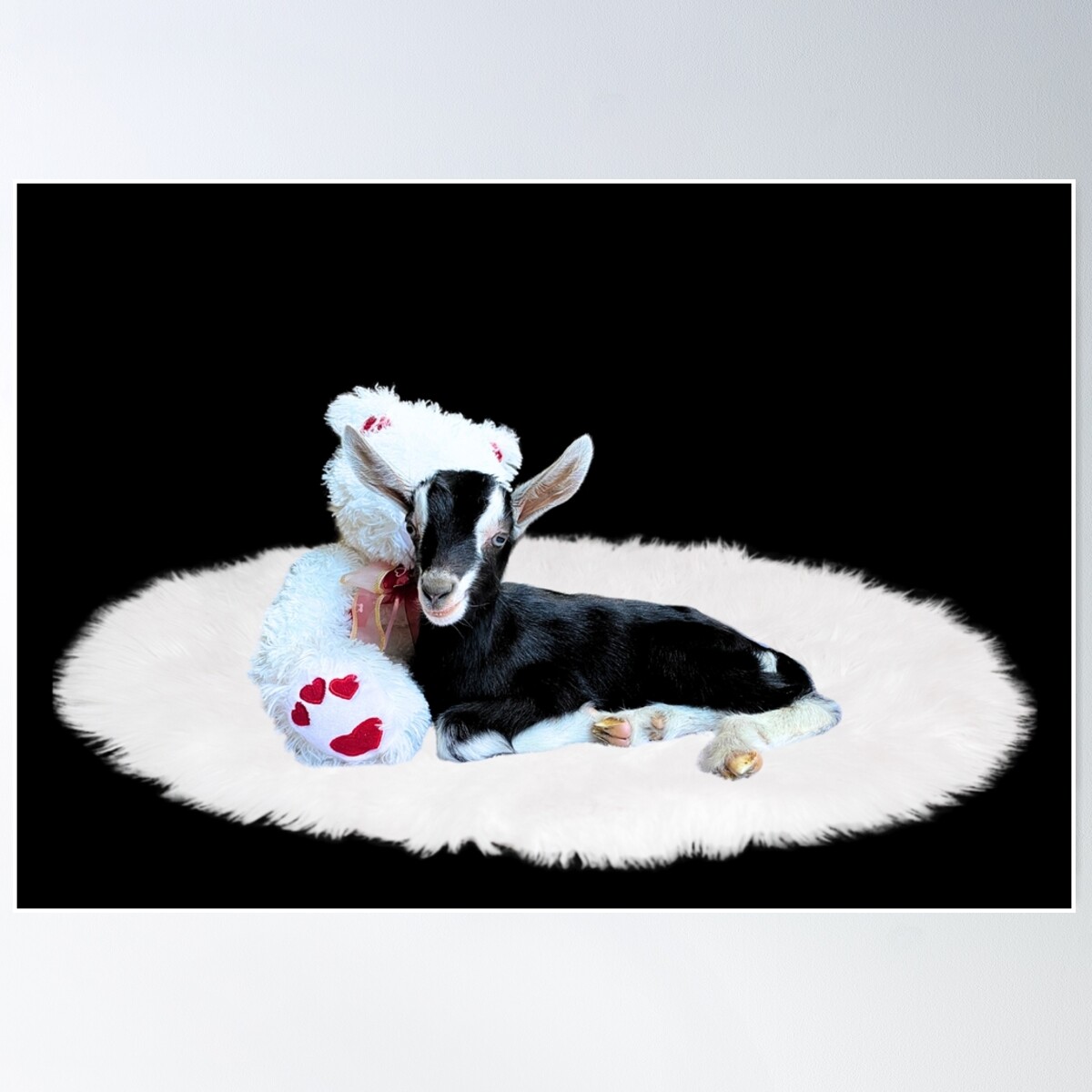 Baby Goat And Teddy Bear Poster Wall Art, Modern Wall Decor For Living ...