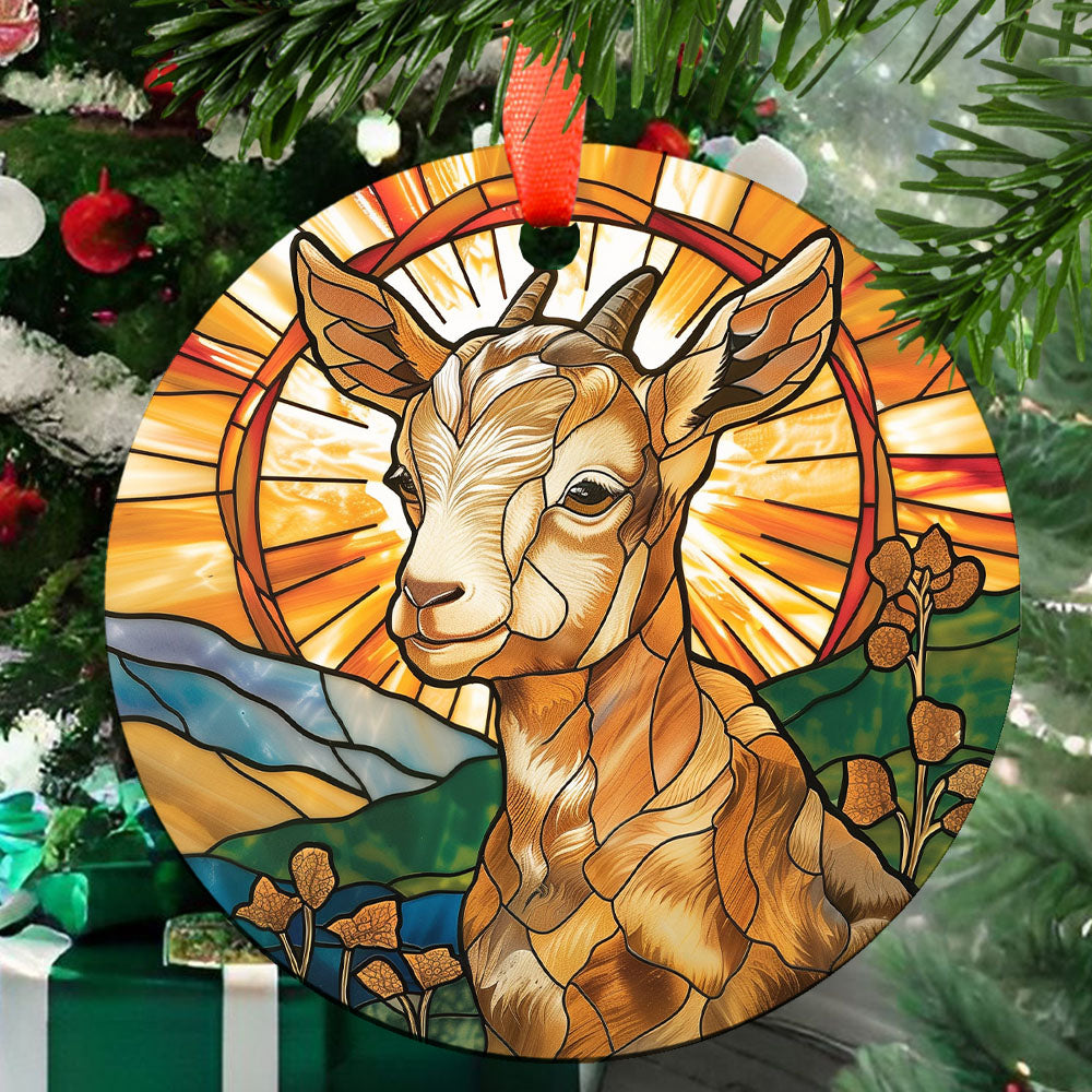 Baby Goat: Stained Glass Style Wall or Window Hanging, Stained Glass ...