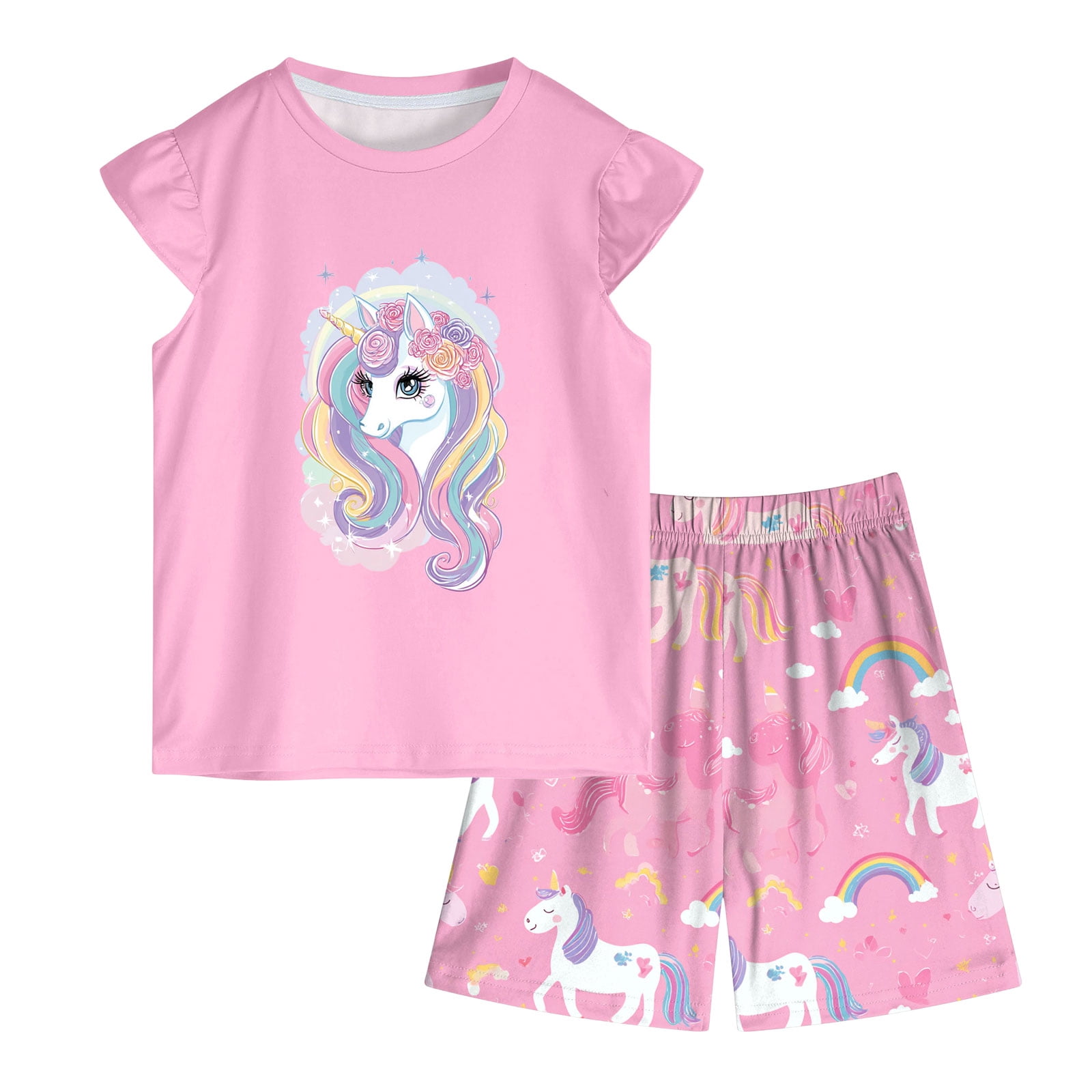 Baby Golf Outfit 1 Year Old Girls 2-Piece Outfit, Ruffle Sleeve Cartoon ...