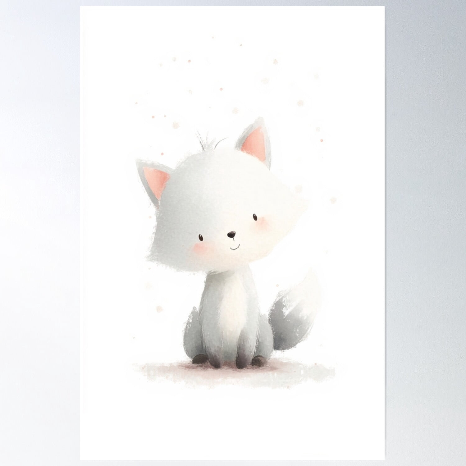 Baby Gray Fox Watercolor Minimal Nursery Print- Vintage Wall Arttrendy ...