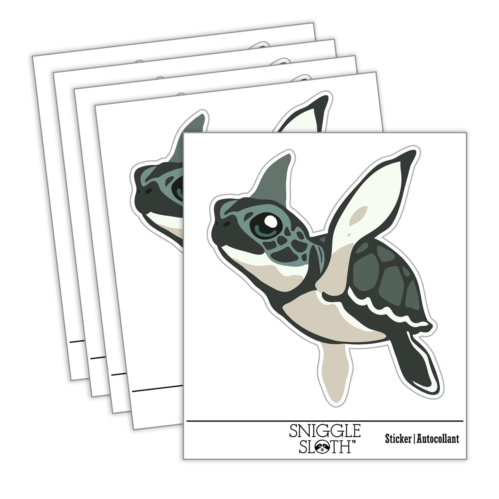 Baby Green Sea Turtle Swimming In Ocean Car Window Bumper Water Bottle ...