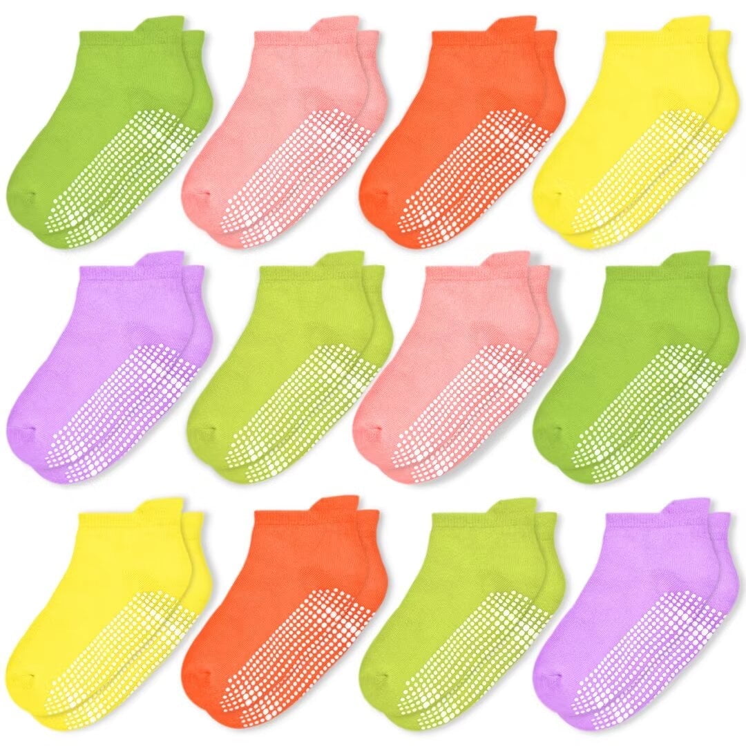 Baby Grip Socks - 12 Pairs Baby Non Slip Socks Cute Toddler Socks for 0 ...