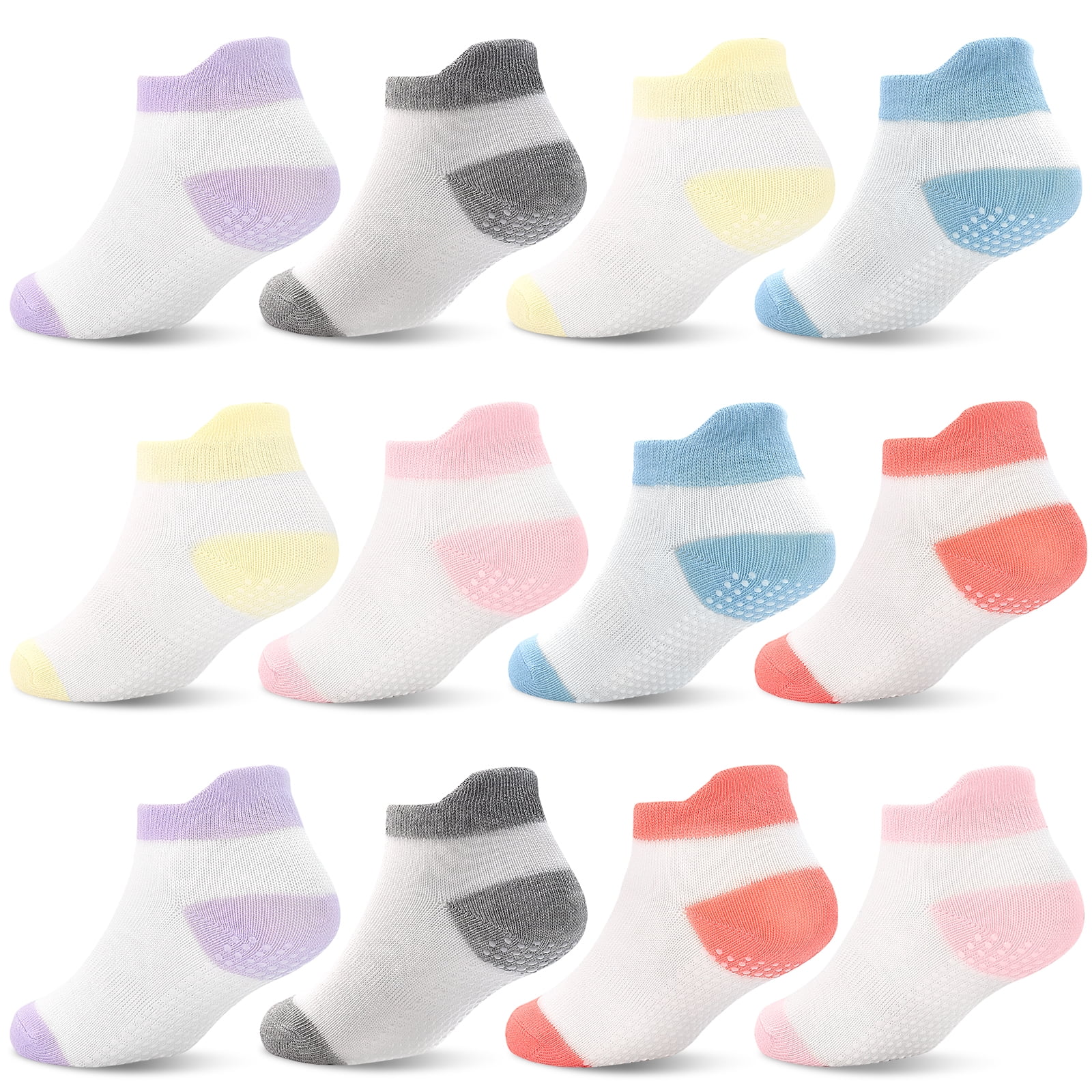Baby Grip Socks - 12 Pairs Baby Non Slip Socks Cute Toddler Socks for 0 ...
