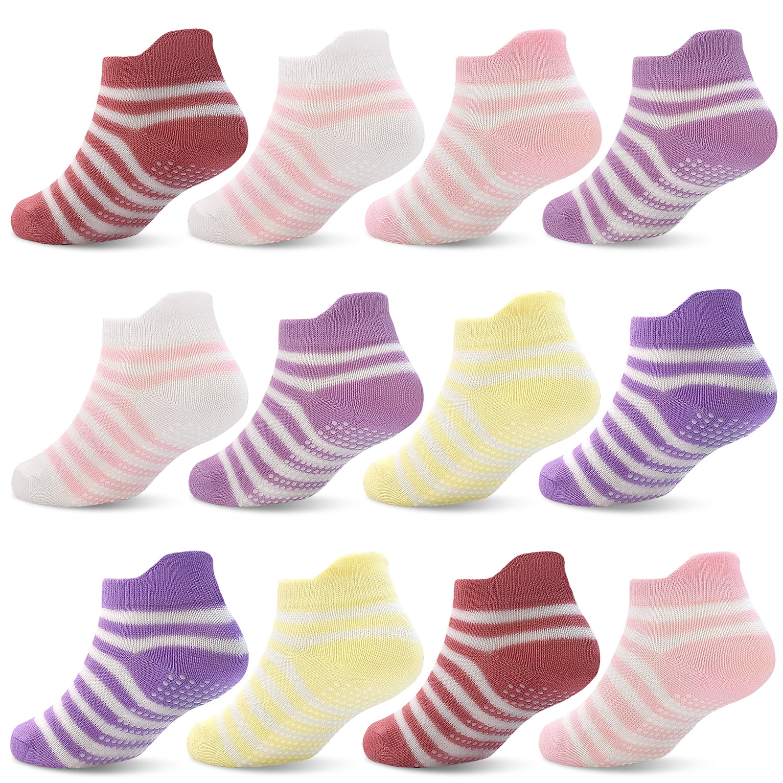 Baby Grip Socks - 12 Pairs Baby Non Slip Socks Cute Toddler Socks for 0 ...
