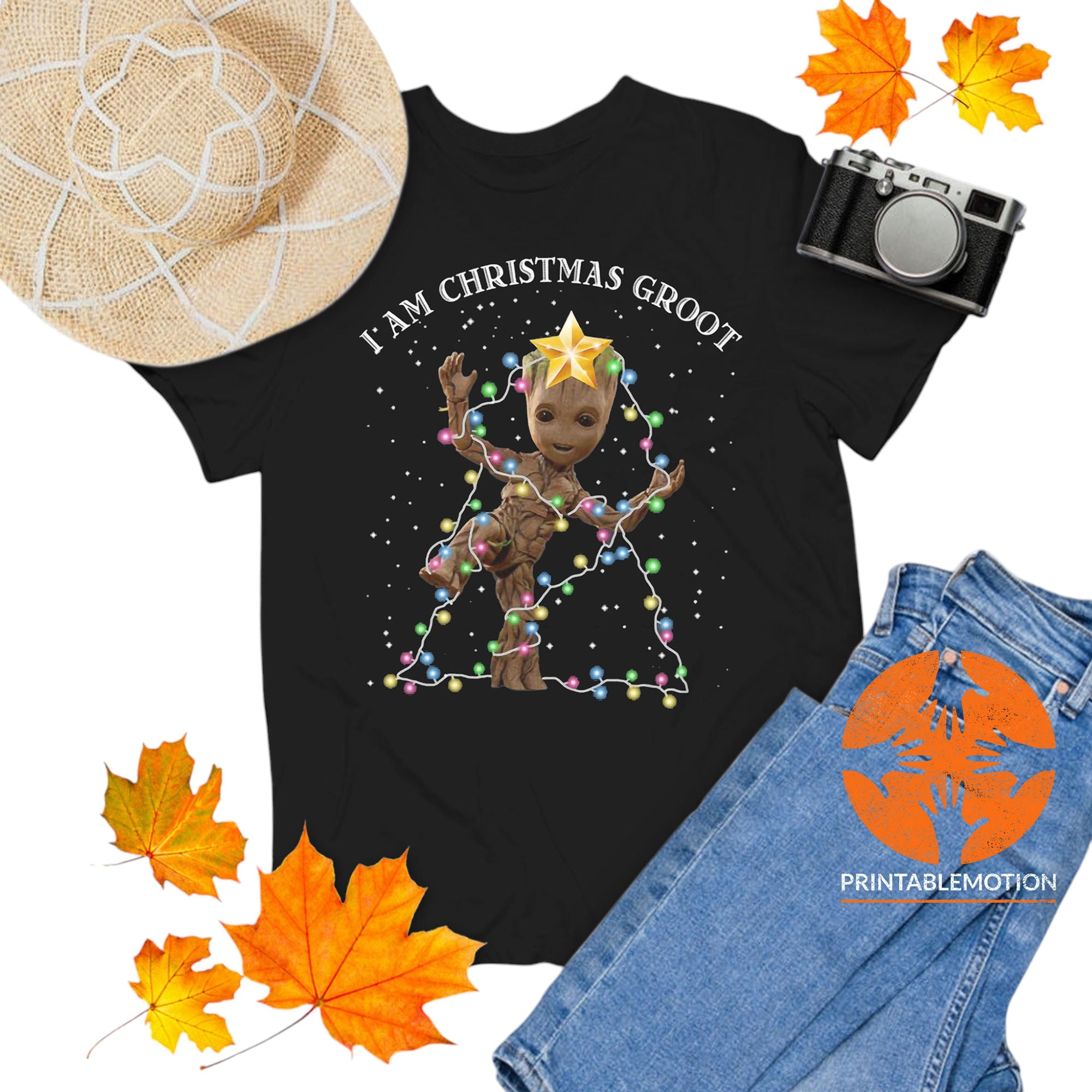 Baby Groot I Am Christmas Groot Vintage Unisex Classic 2D T-Shirt ...