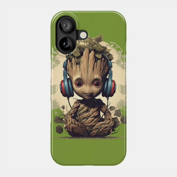 Baby Groot with Headphones Cute Retro iPhone 11–17 Protective Phone ...