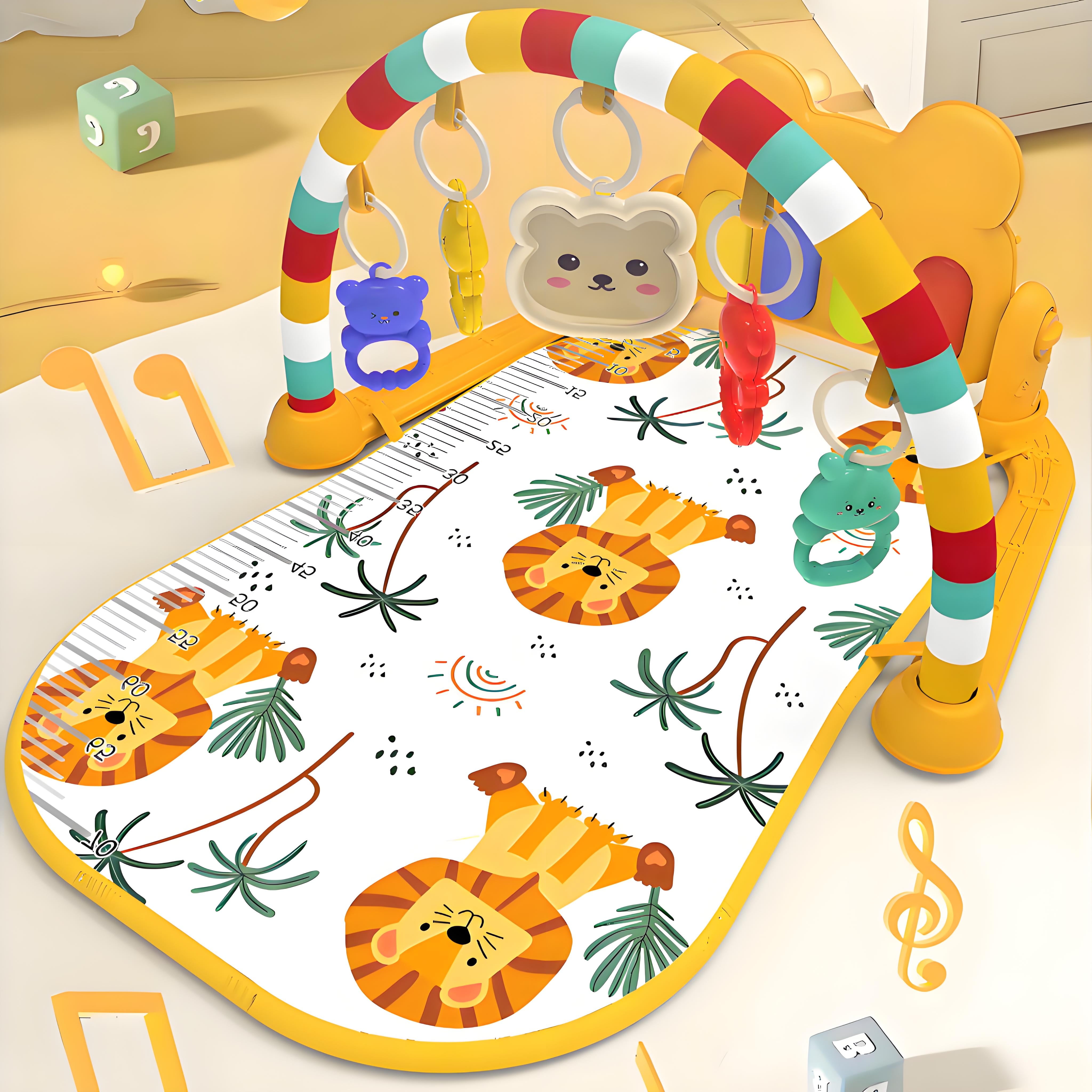 Baby Gym Mat,POPO Upgrade Baby Play Mat with Music and Toys for Boys ...