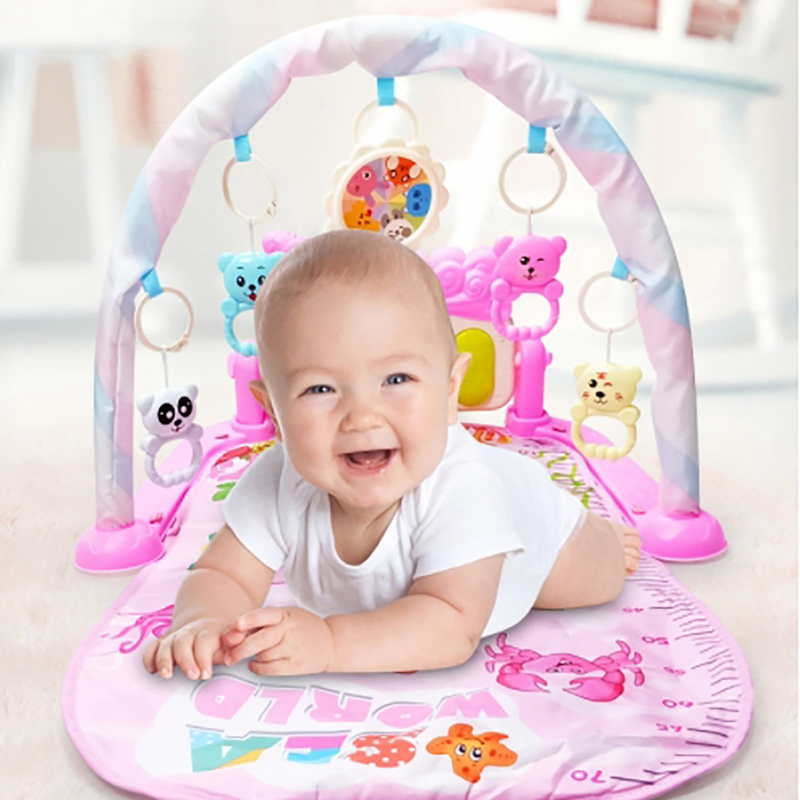 Baby Gym Mat With Piano Keys & Music Lights Sensory Toy For Development ...