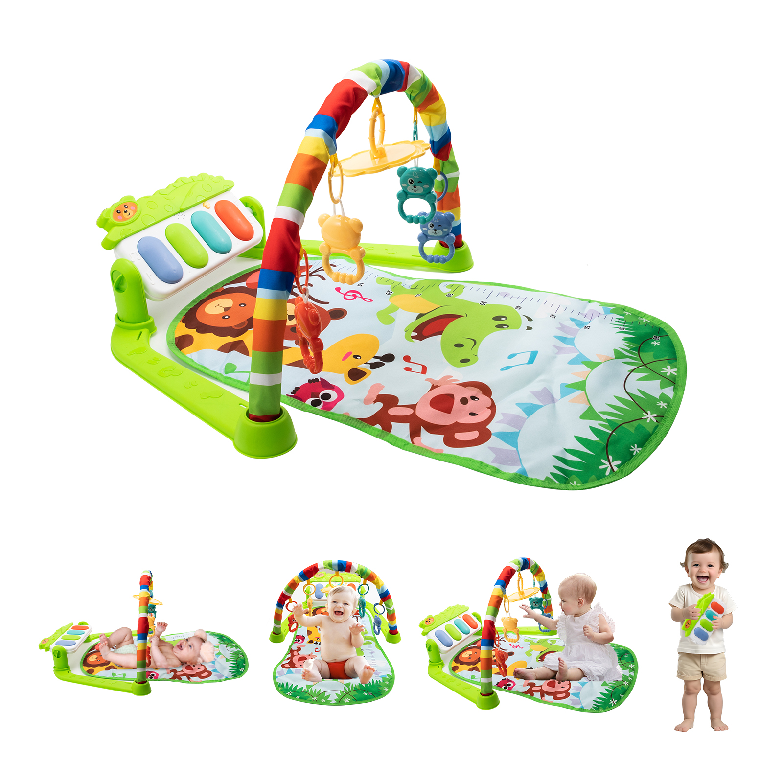 JoyStone 4 in 1 Baby Gym Play Mat & Baby Learning Walker, Baby Activity ...