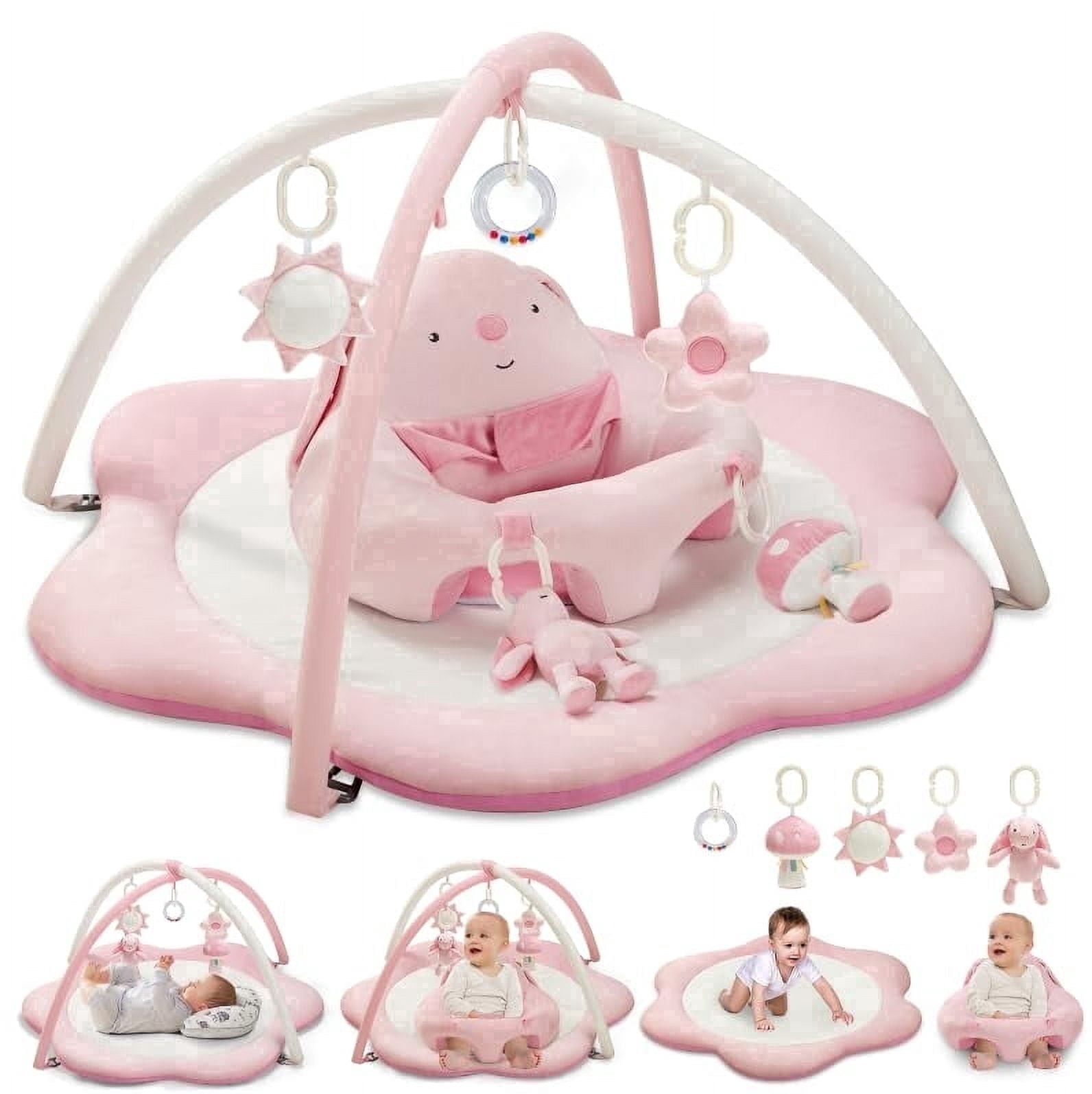 Baby Gym Play Mat, Sitting-up Babies Seats for Infants,with 5 ...
