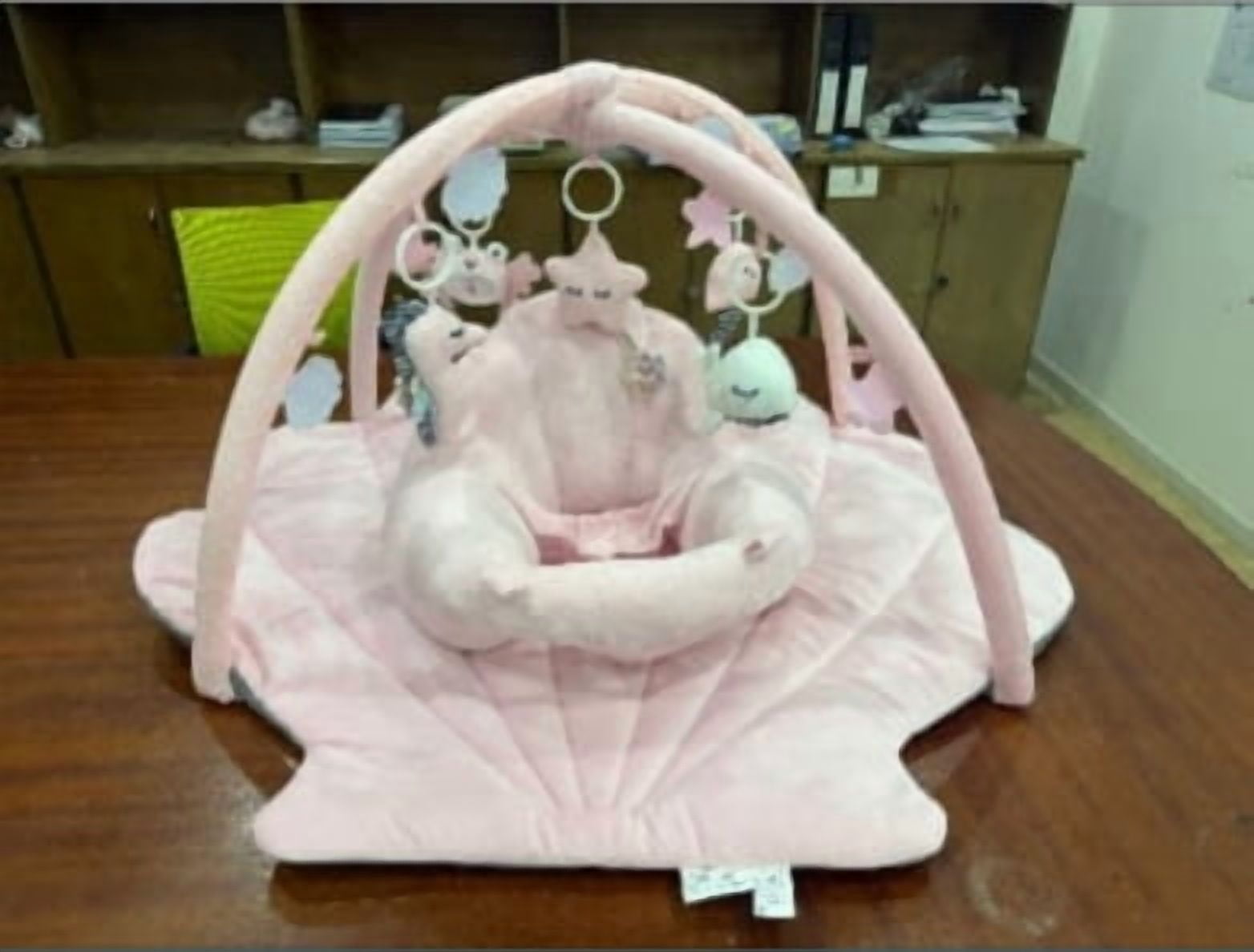 Baby Gym Playmat with Seat Cushion, Tummy Time Mat, 6 Detachable Toys ...
