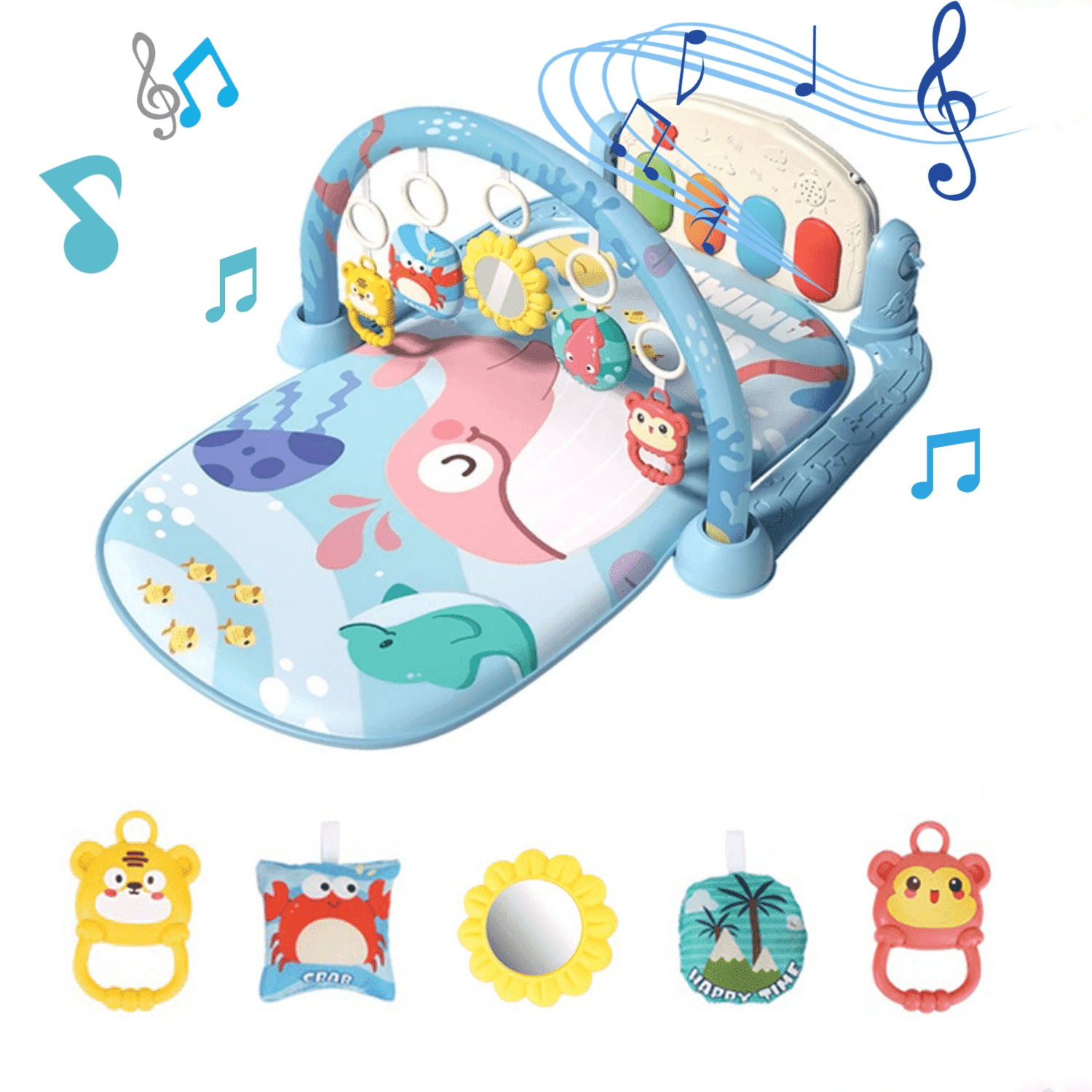 Baby Gyms Play Mats, Tummy Time Mat Toys, Infant Play Mat and Activity ...