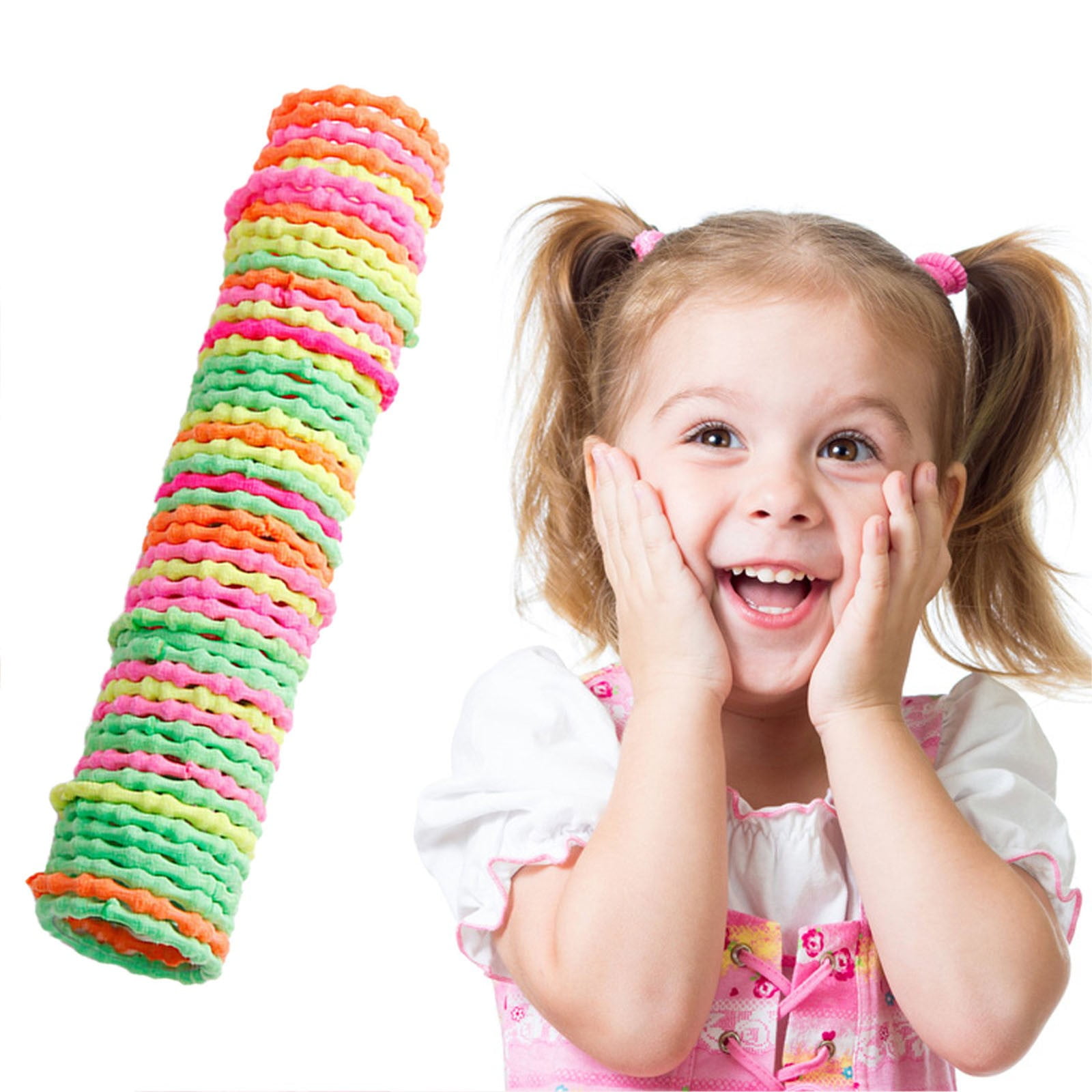 Baby Hair Ties for Girls - Multicolor Small Hair Elastics No Crease ...
