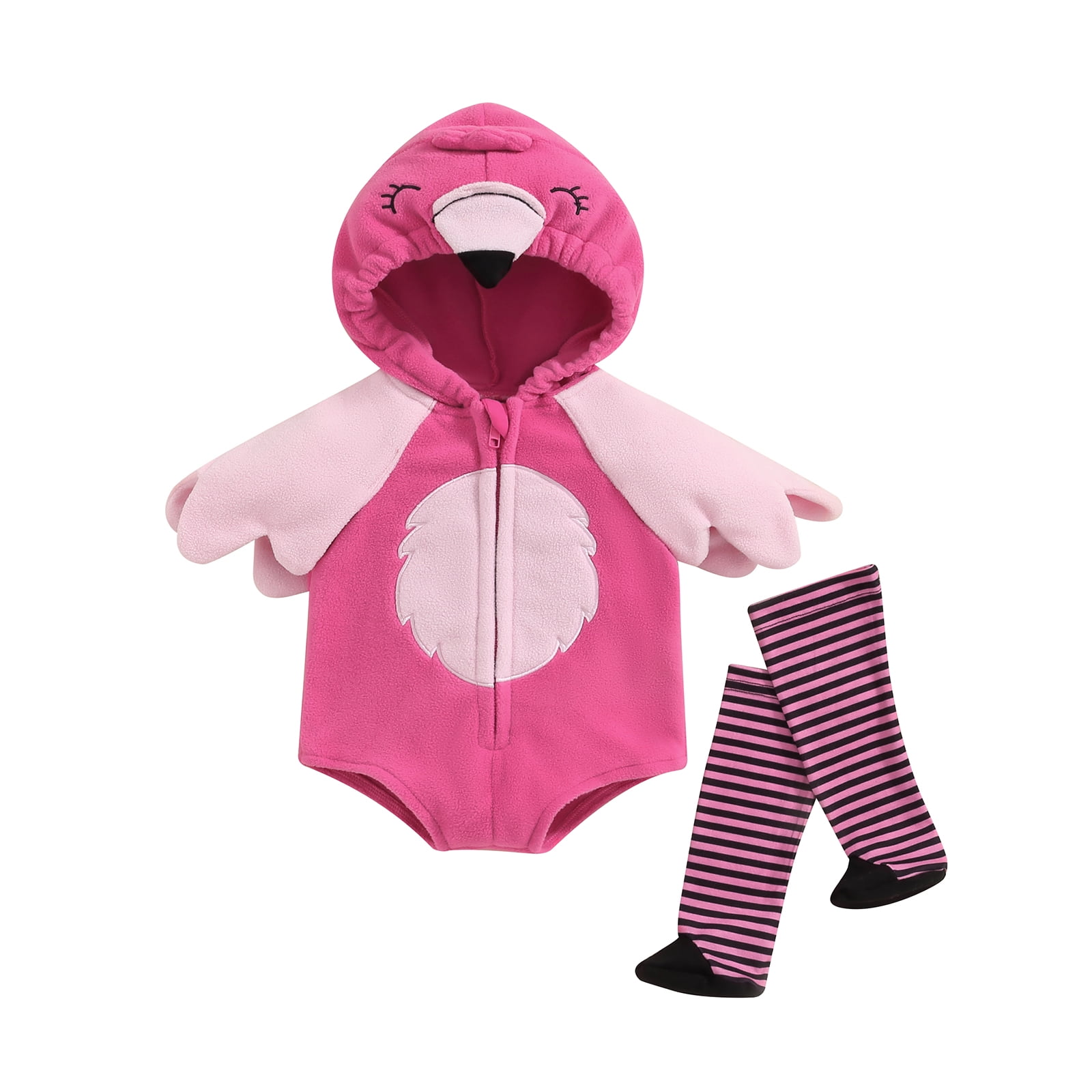 Baby Halloween Costumes 6M 12M 18M 24M Flamingo Costume Zipper Hooded ...