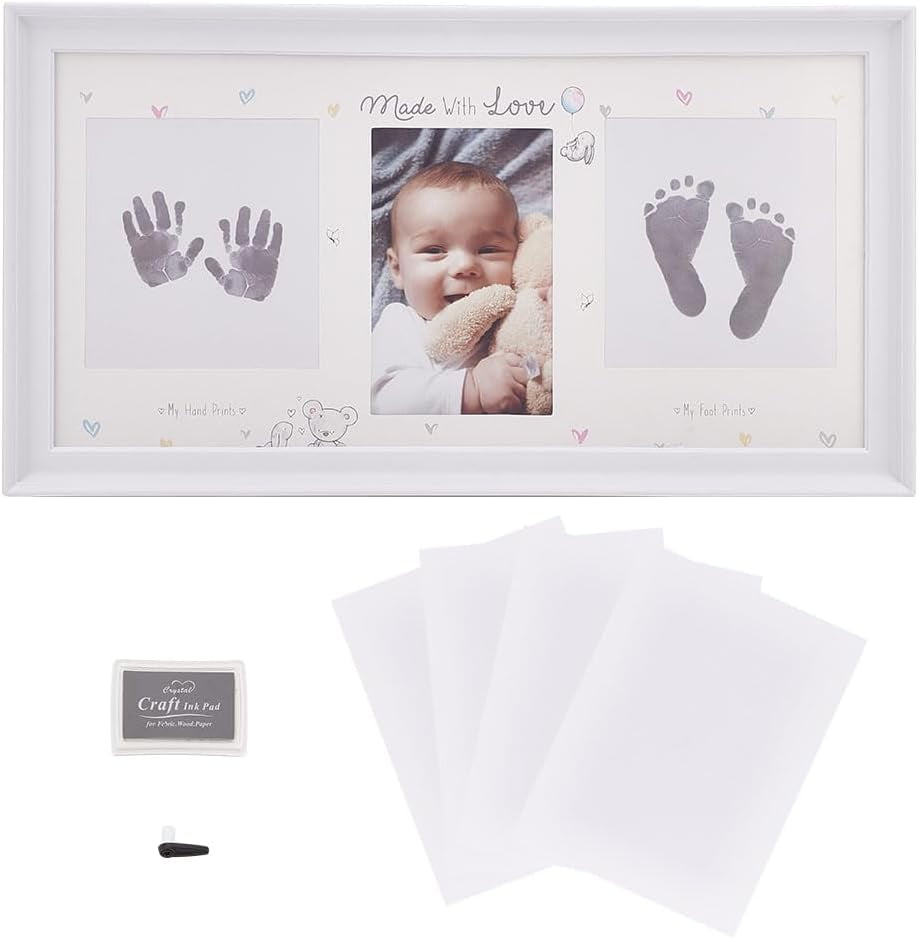 PVC Baby Hand and Footprint Kit Frame Baby Growth DIY Photo Frame ...