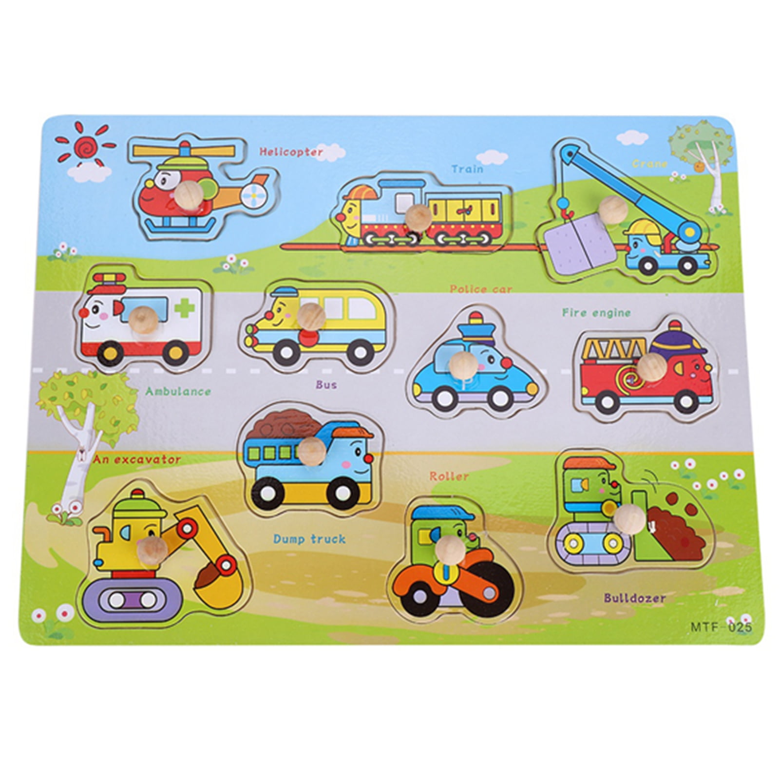 Baby Hand Grab Board Toy,Durable Cartoon Montessori Wooden Puzzle ...