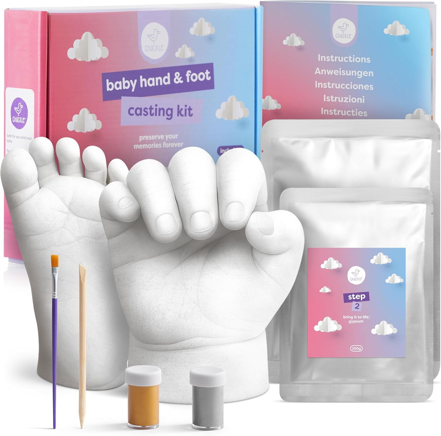 Baby Handprint Footprint Casting Kit, 3D Molding Gift Set, Memories ...
