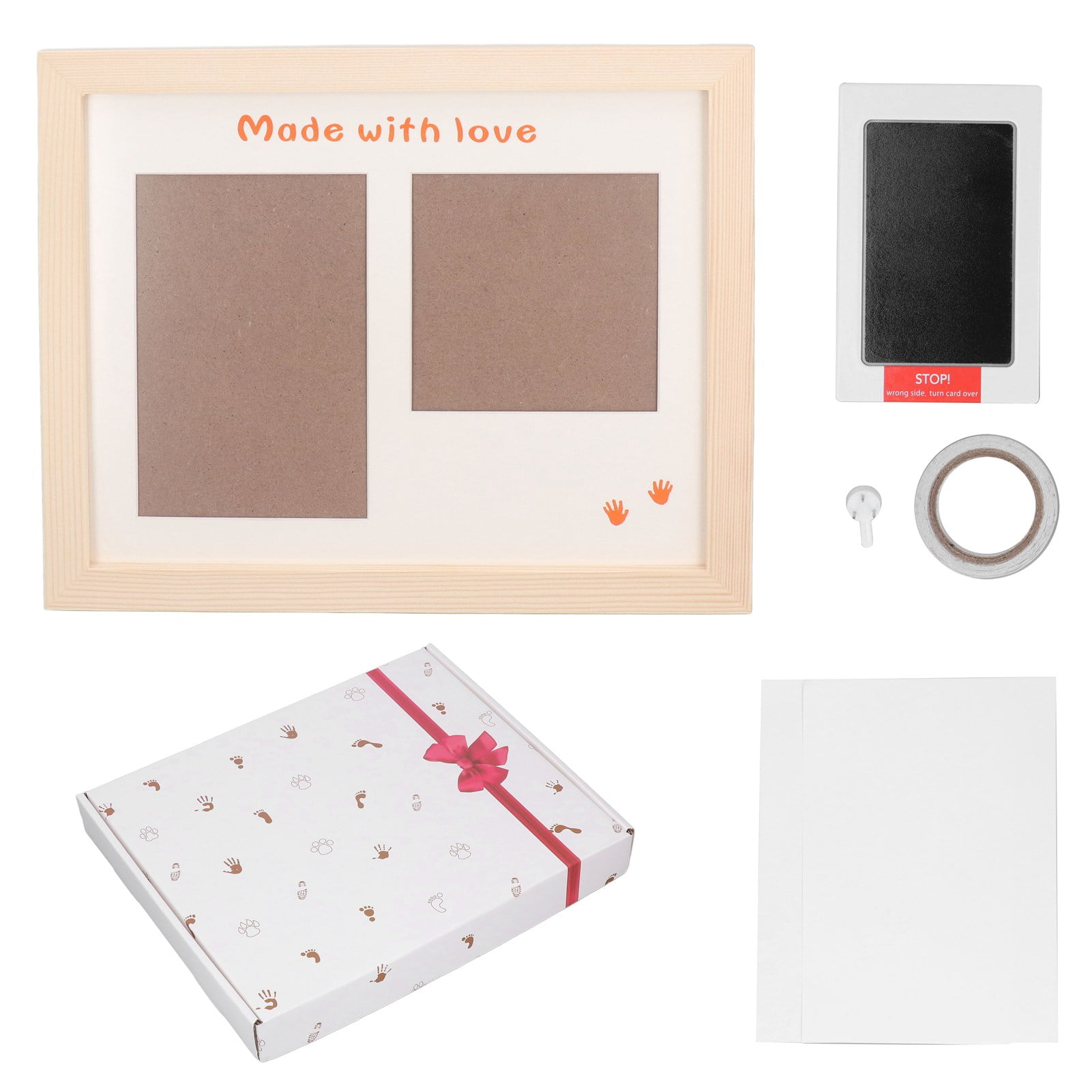 Baby Handprint Footprint Maker Kit Photo Frame Black Ink Baby Footprint ...
