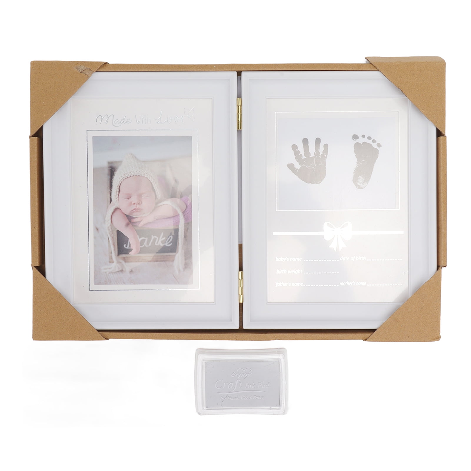 Baby Handprint Kit, Rustic Photo Frame Keepsake For Newborn Prints ...