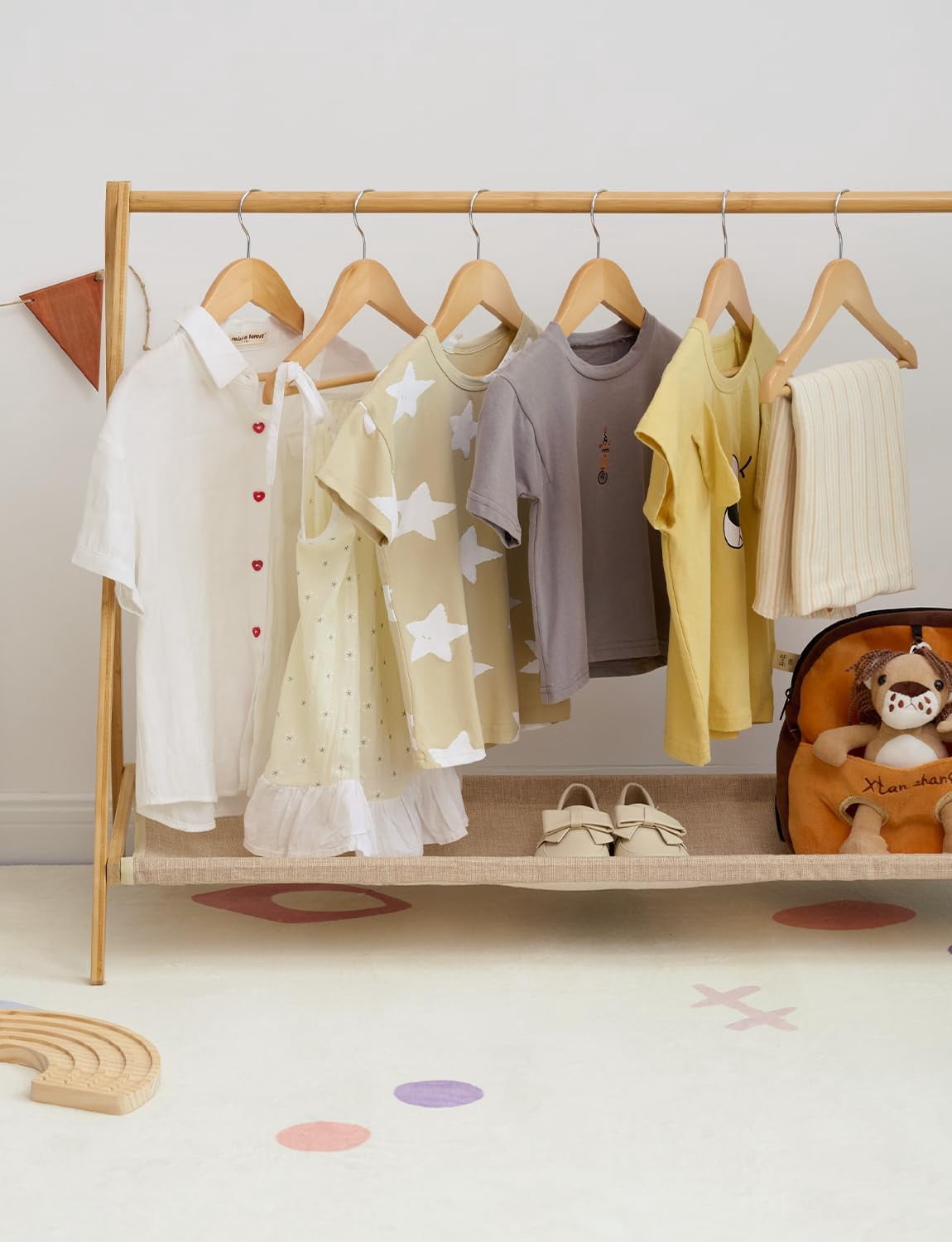 Baby Hangers 20 Pack, Natural Maple Wood Clothes Organizer for Toddler ...