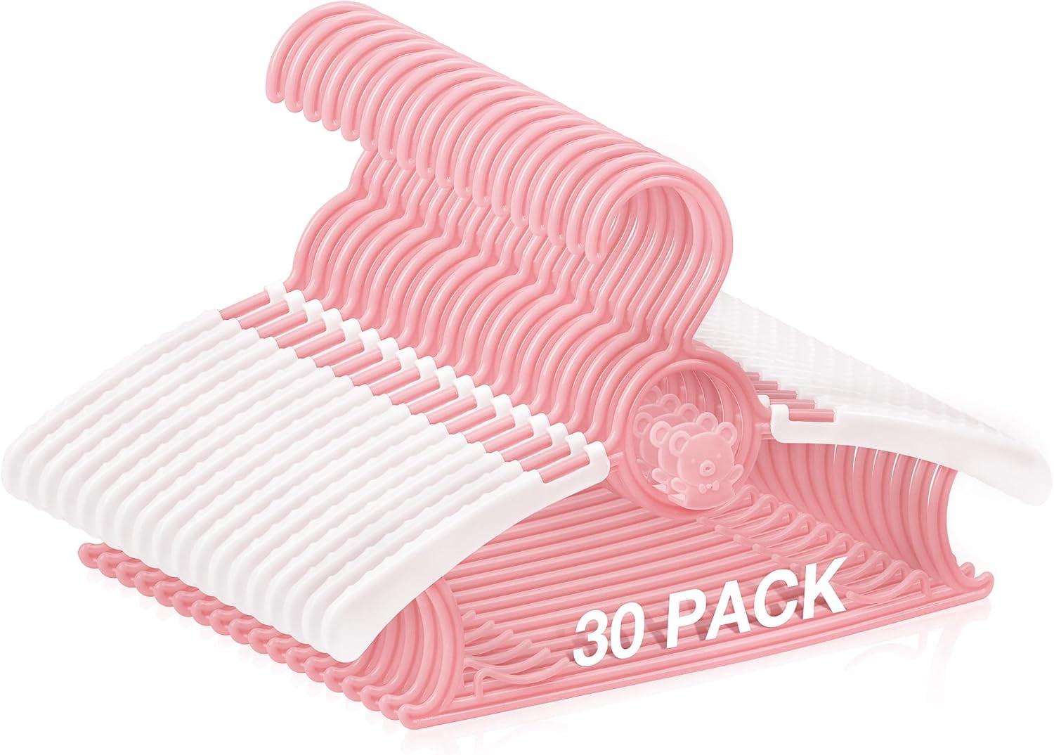 Baby Hangers 30 Pack,Non-Slip Plastic Kids Hangers for Closet ...